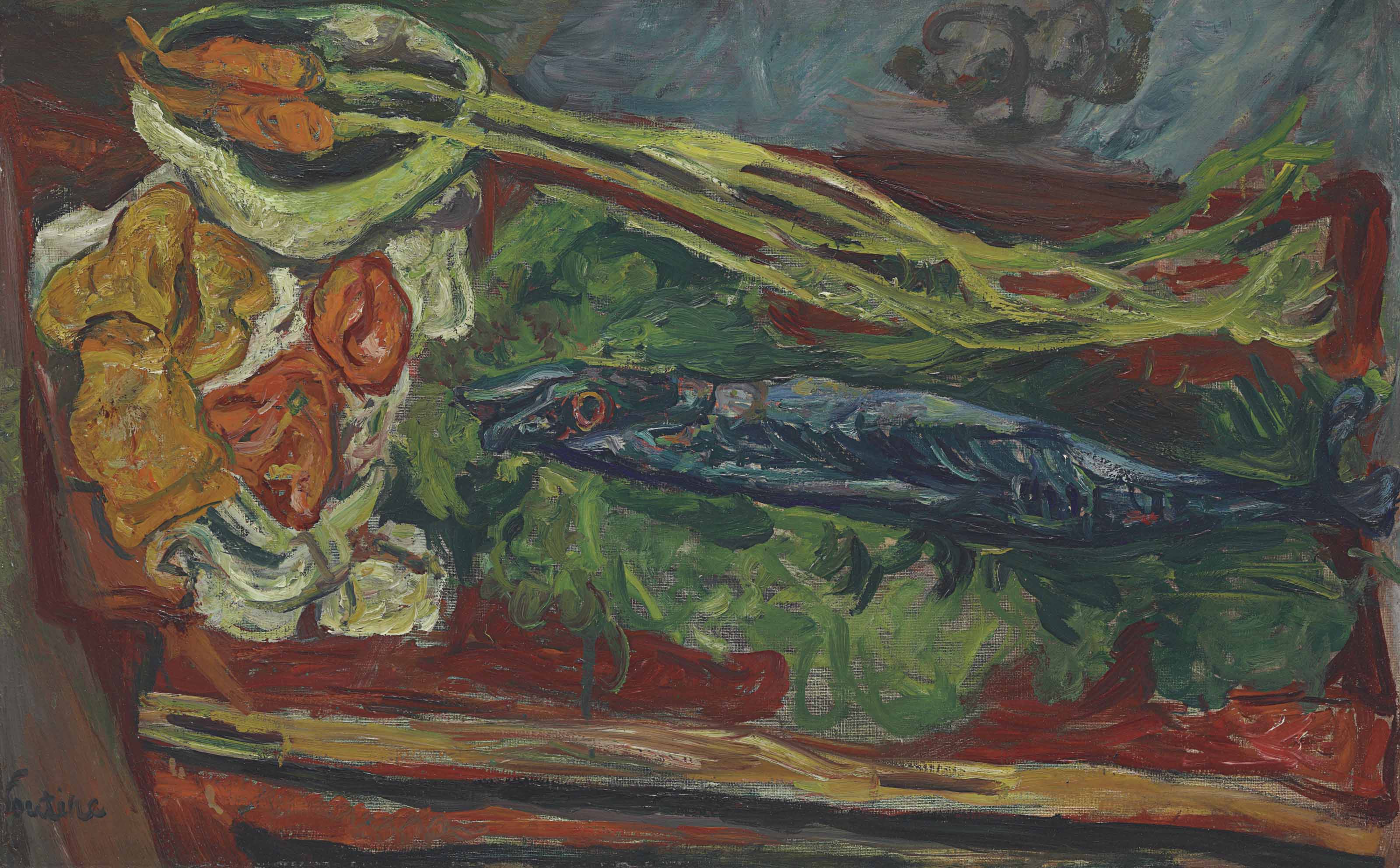 CHAÏM SOUTINE NATURE MORTE VERTE - Auktionen & Preisarchiv