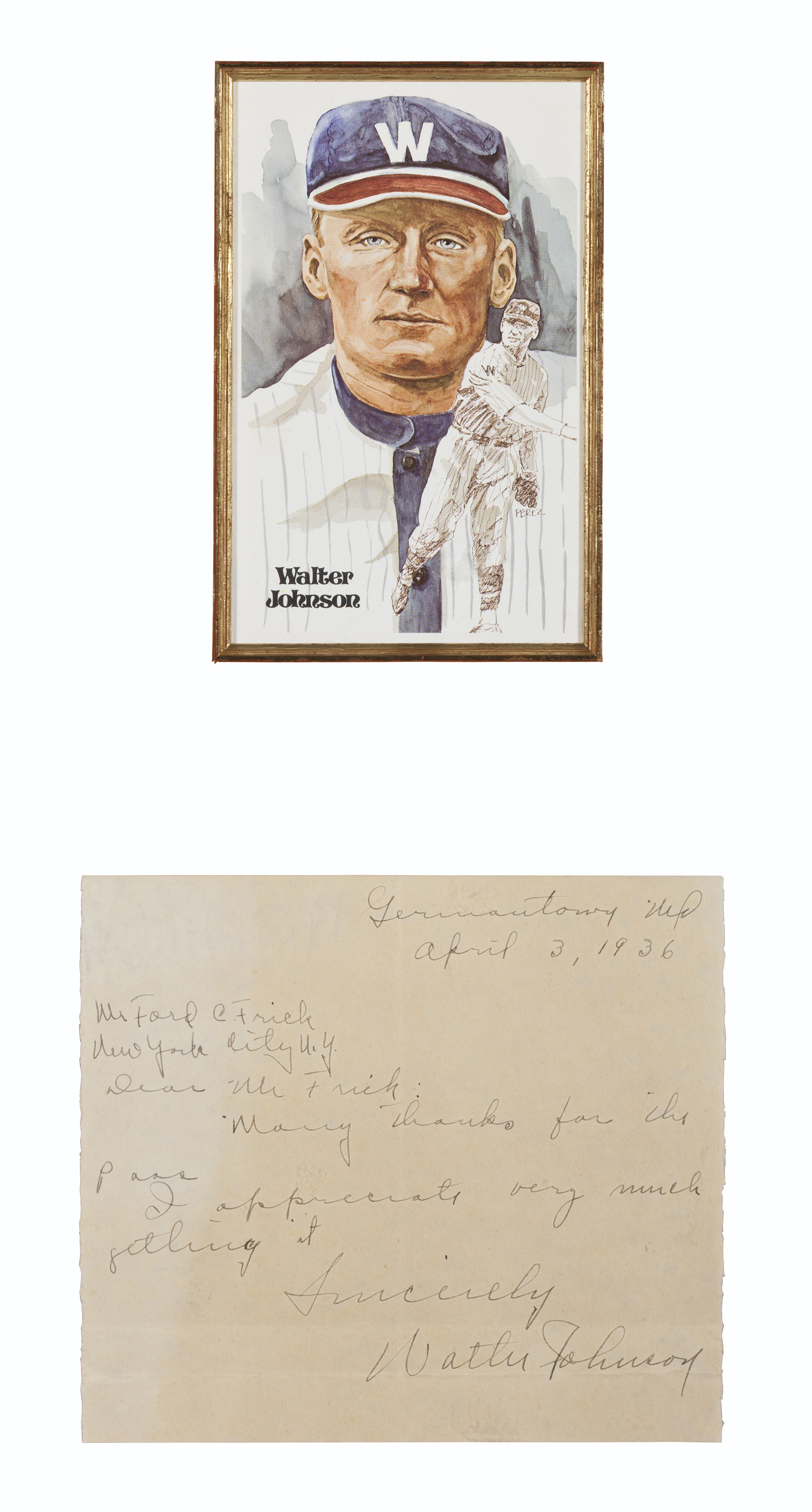 WALTER JOHNSON HANDWRITTEN LETTER, | Christie’s