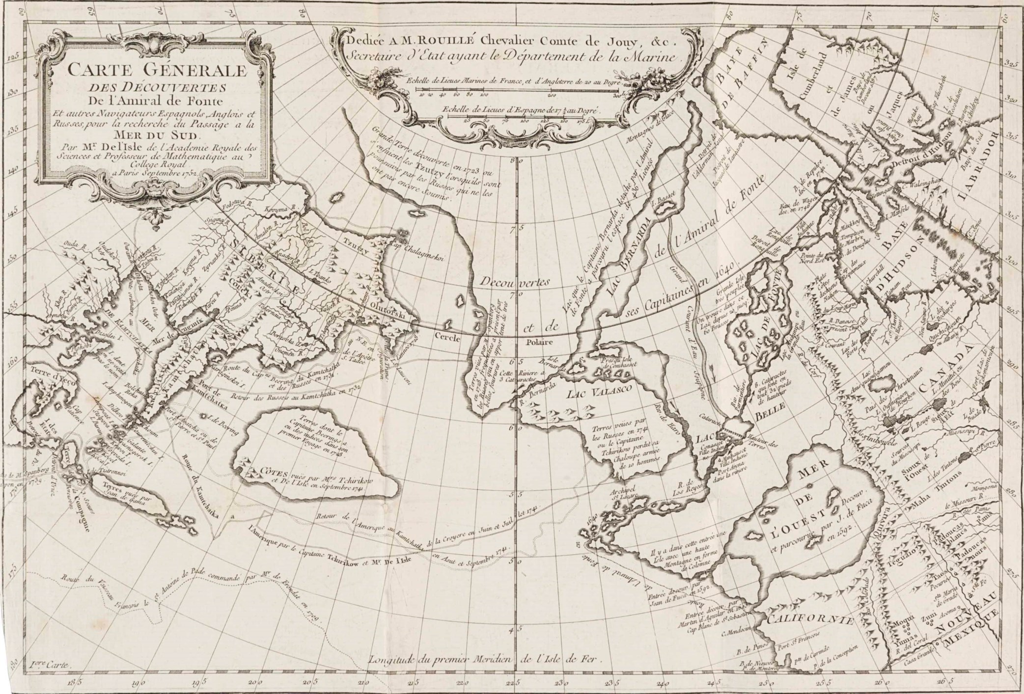 DELISLE, Joseph Nicolas (1688-1768). Erklärung der Charte von den neuen ...