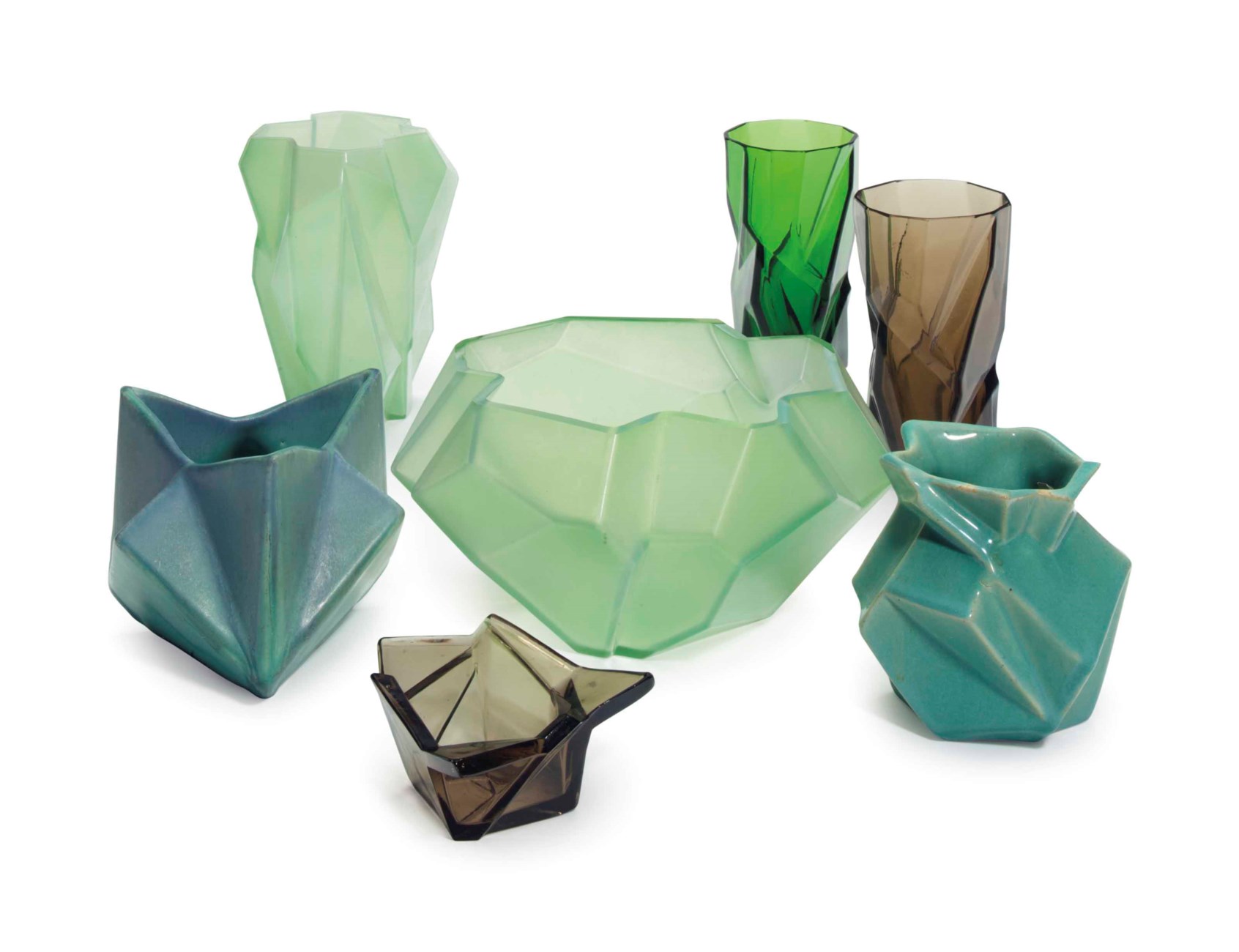 REUBEN HALEY (1872–1933), A GROUP OF SEVEN 'RUBA ROMBIC' VESSELS, CIRCA ...