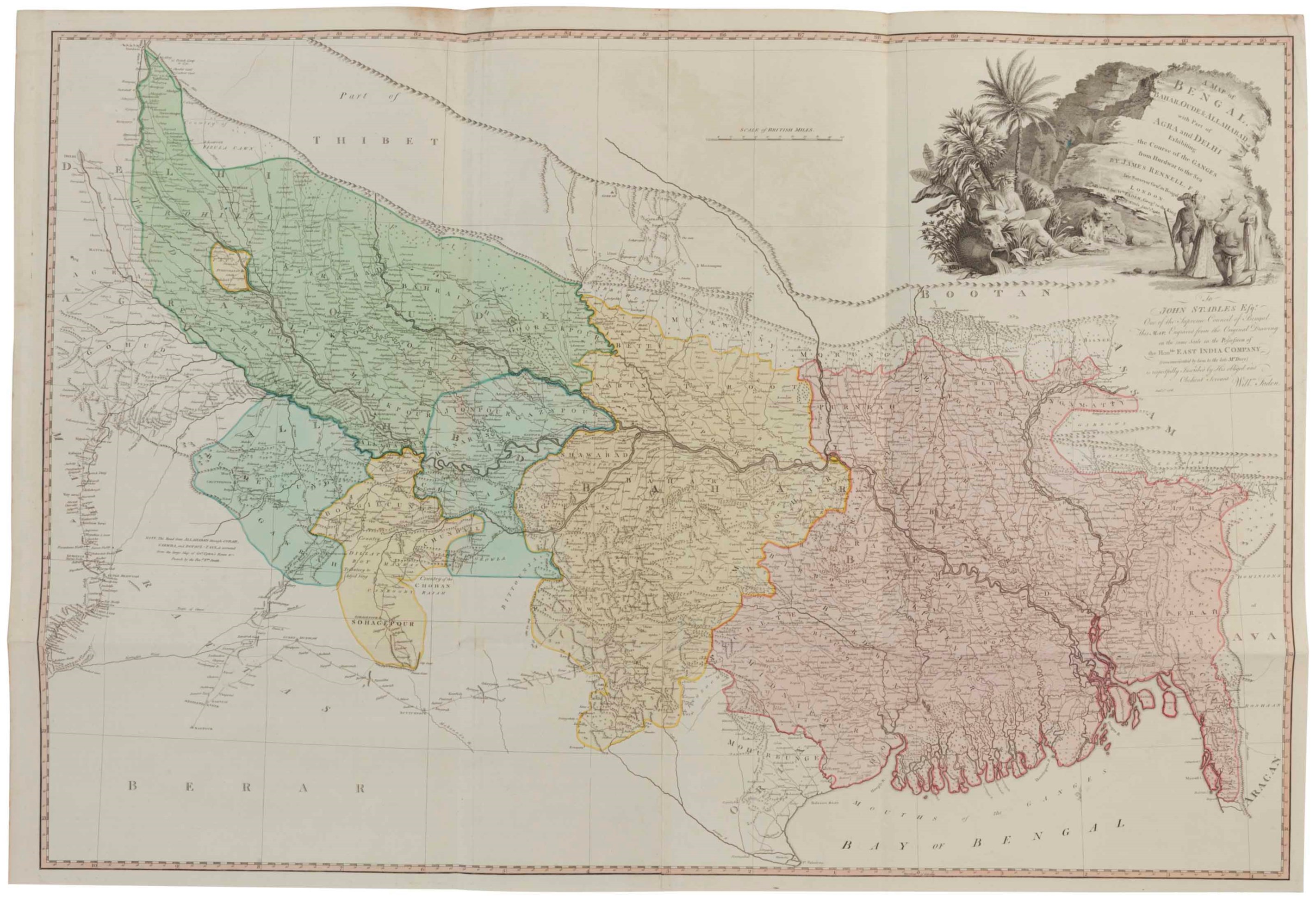 RENNELL, James (1742-1830). A Map of Bengal, Bahar, Oude, Allahabad ...