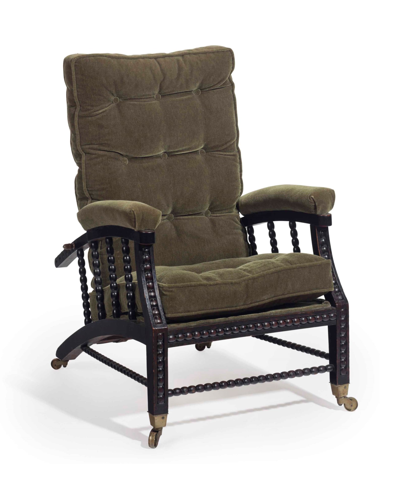PHILIP WEBB (1831-1915), A 'MORRIS' RECLINING ARMCHAIR, CIRCA 1880 ...