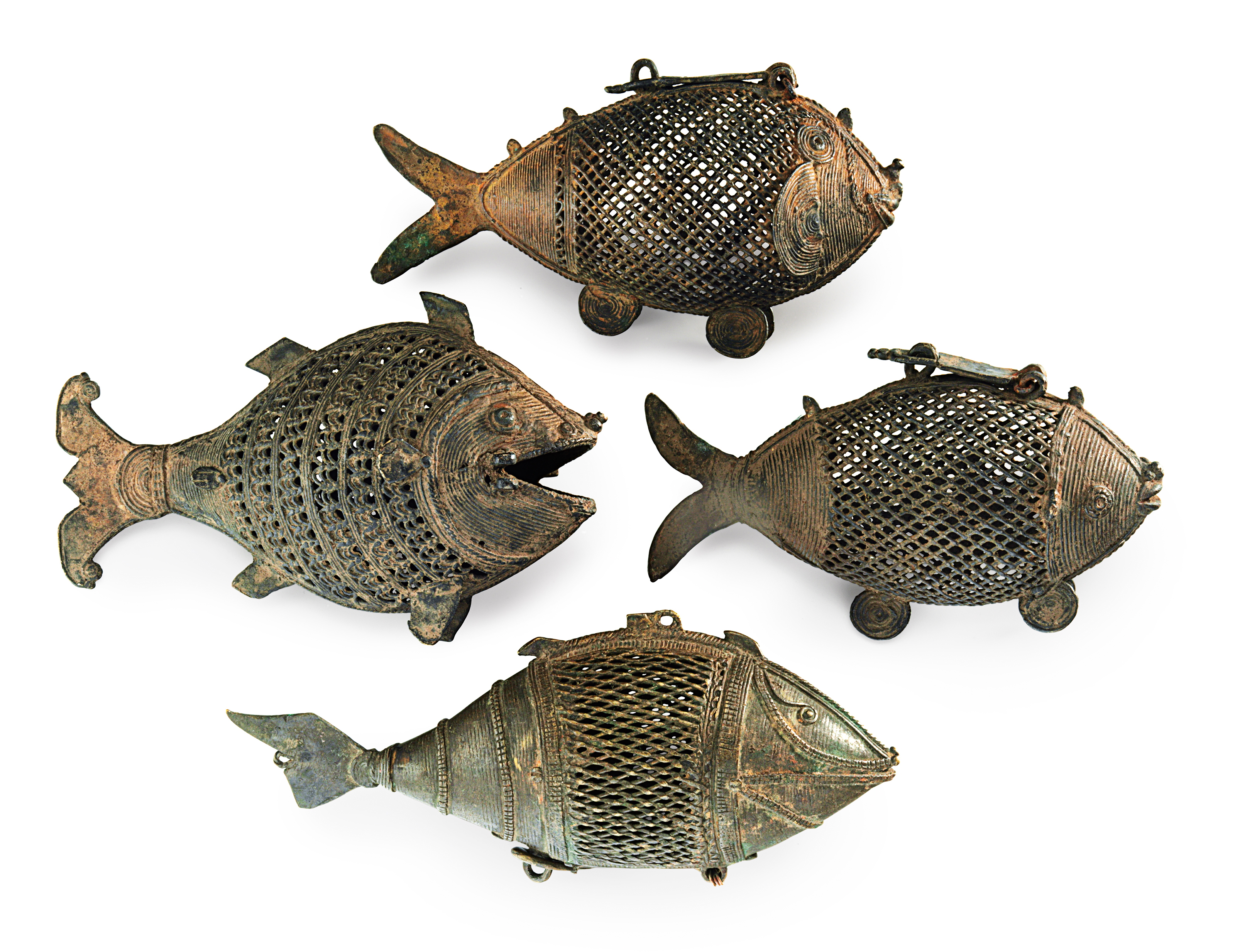 A GROUP OF FOUR METAL FISH, INDIA, EARLY 20TH CENTURY | Christie’s