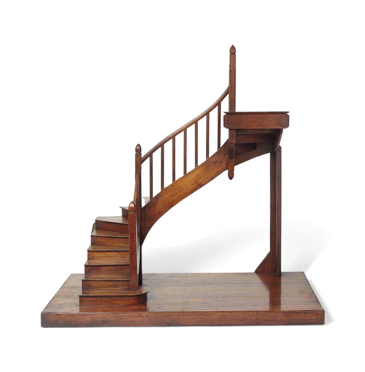 ESCALIER DE MAÎTRISE À DOUBLE RETOUR D'ÉQUERRE EN NOYER, NICOLAS ...