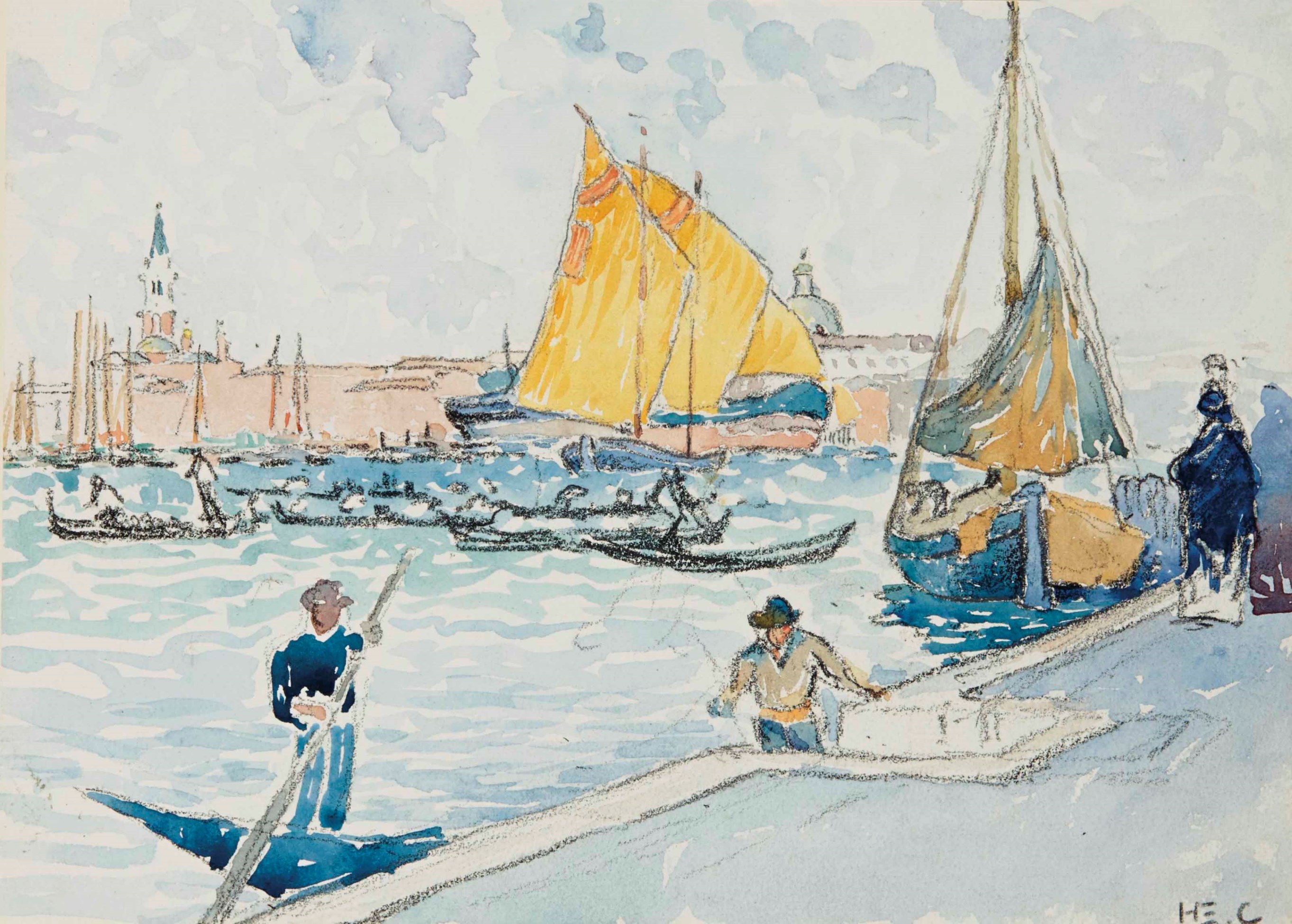 Henri-Edmond Cross (1856-1910), Venise, la basilique San Giorgio ...