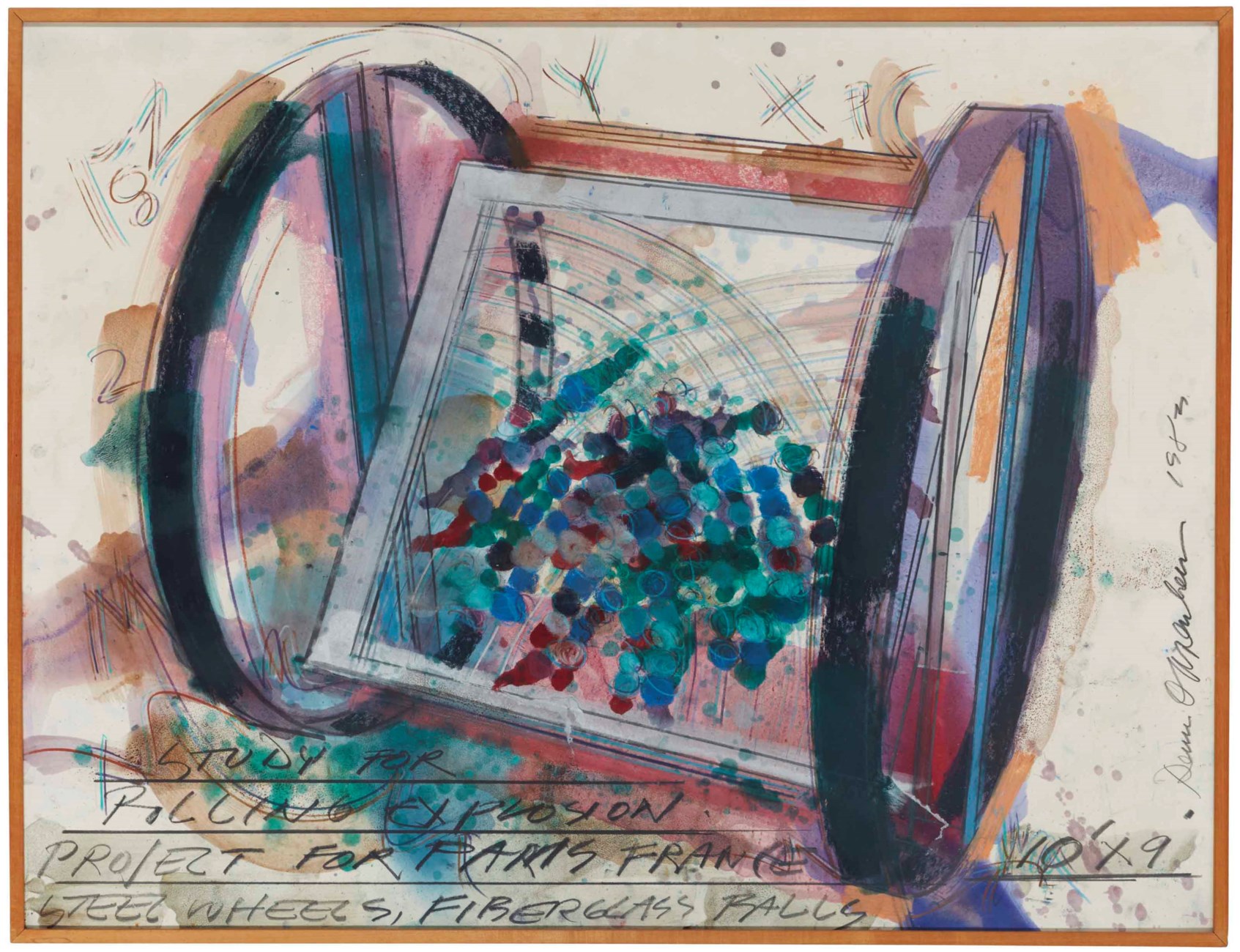 DENNIS OPPENHEIM (1938-2001), Study for rolling explosion. Project for ...