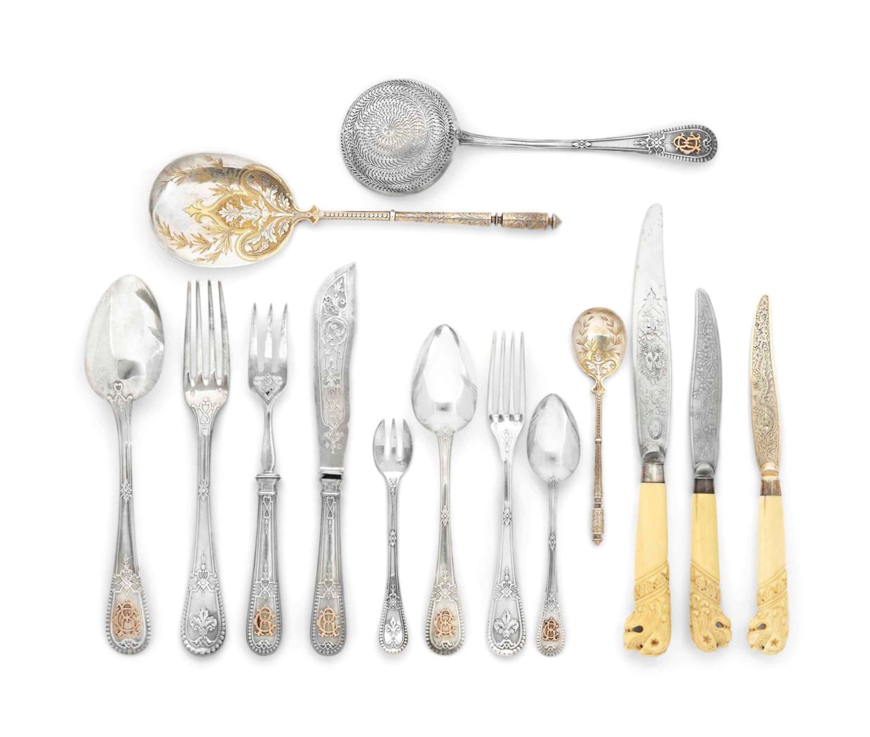 SERVICE DE TABLE EN ARGENT, EN MAJORITE PAR GRANVIGNE, PARIS, DEBUT XXE ...