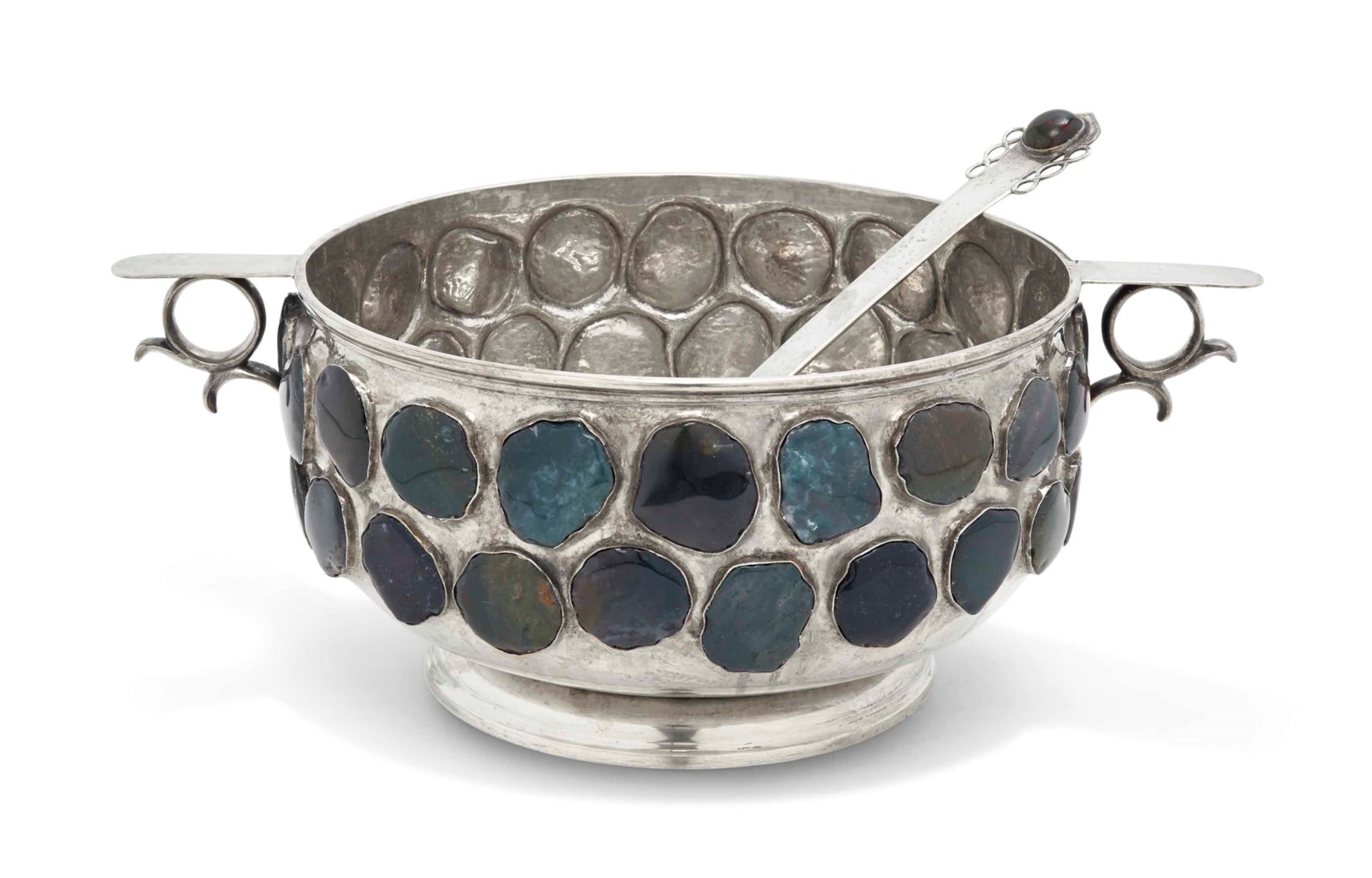 BOL A PUNCH ET SA LOUCHE EN ARGENT ET JASPE SANGUIN, PAR LUIZ FERREIRA ...