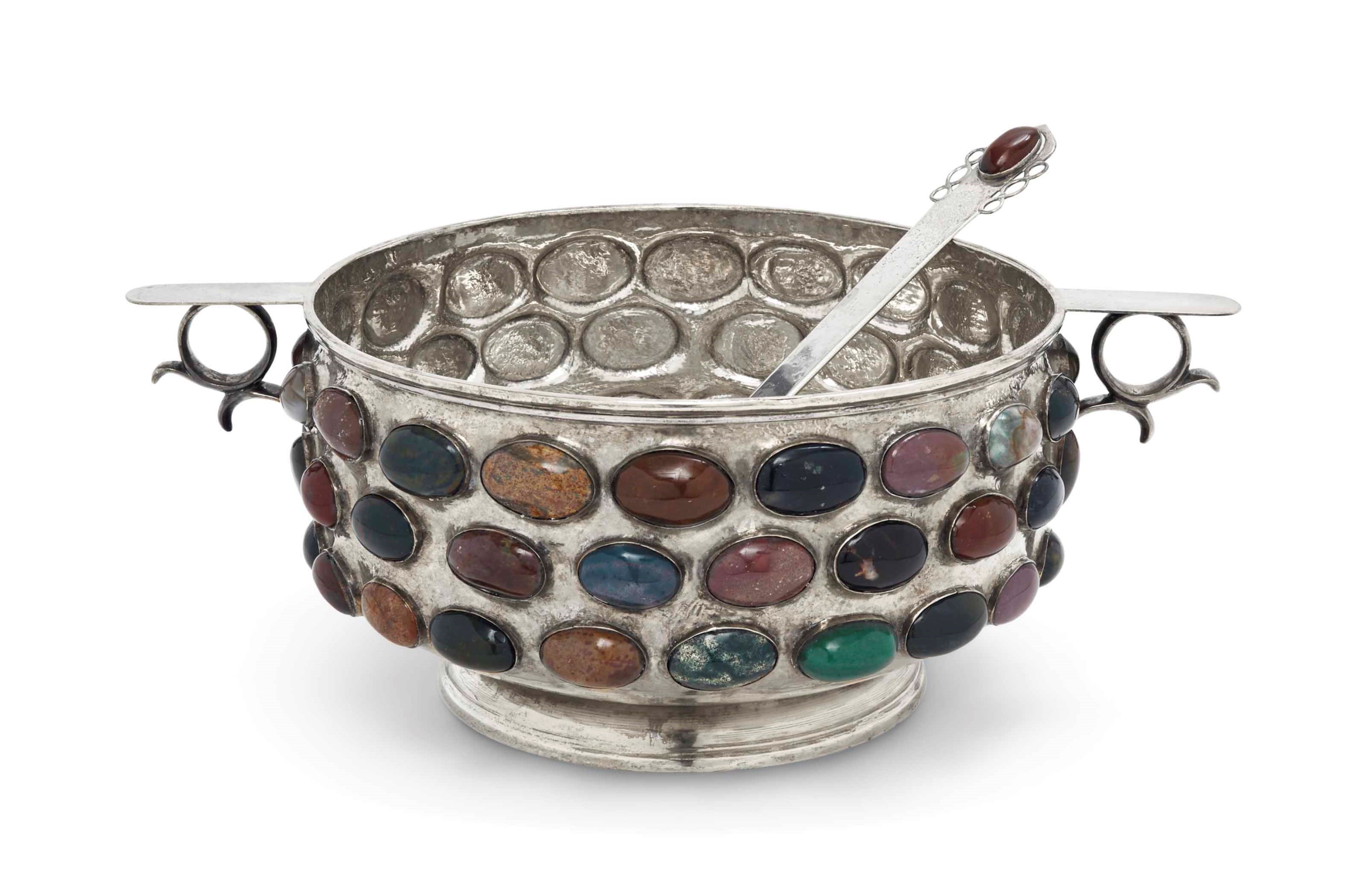 BOL A PUNCH ET SA LOUCHE EN ARGENT ET PIERRES DURES, PAR LUIZ FERREIRA ...