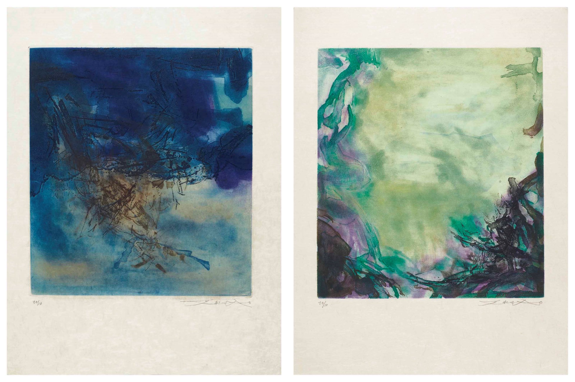 [ZAO WOU-KI] -- Jean LESCURE (1912-2005). L'Etang. Eaux-fortes de Zao ...