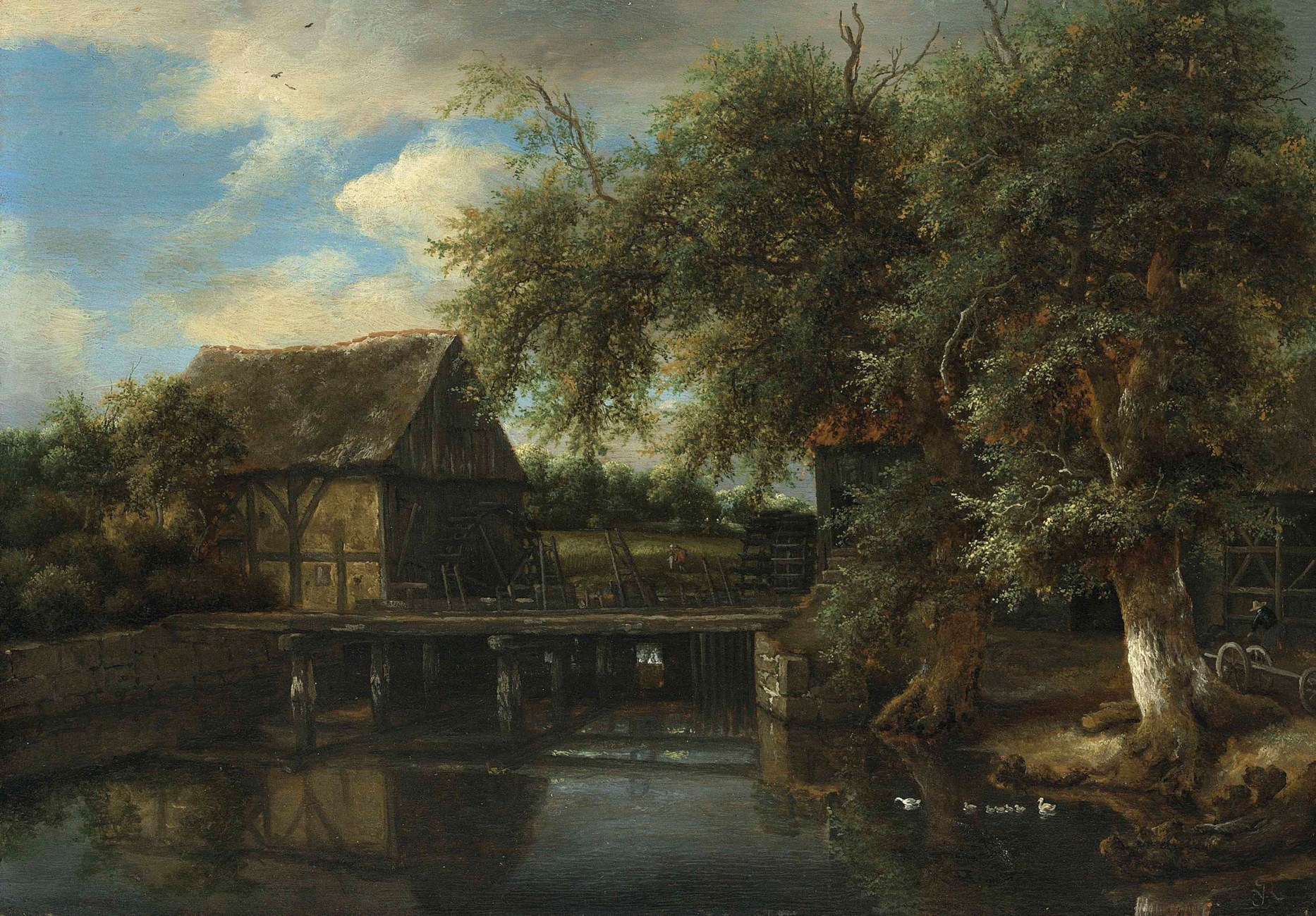 Jacob van Ruisdael (Haarlem 1628/9-1682 Amsterdam), A Water Mill ...