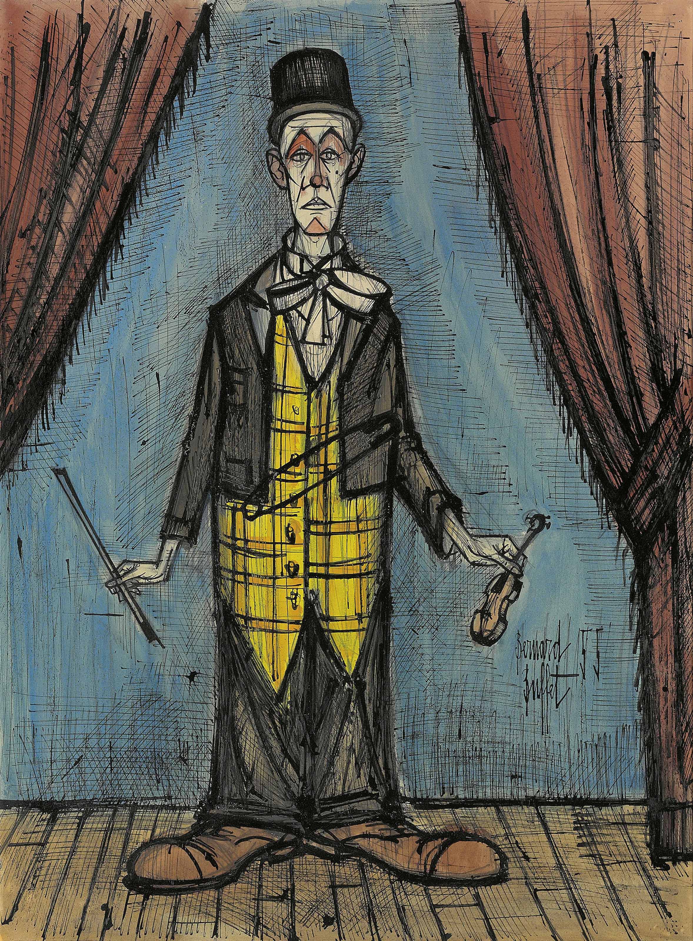 Bernard Buffet (1928-1999) , Le clown au violon | Christie's