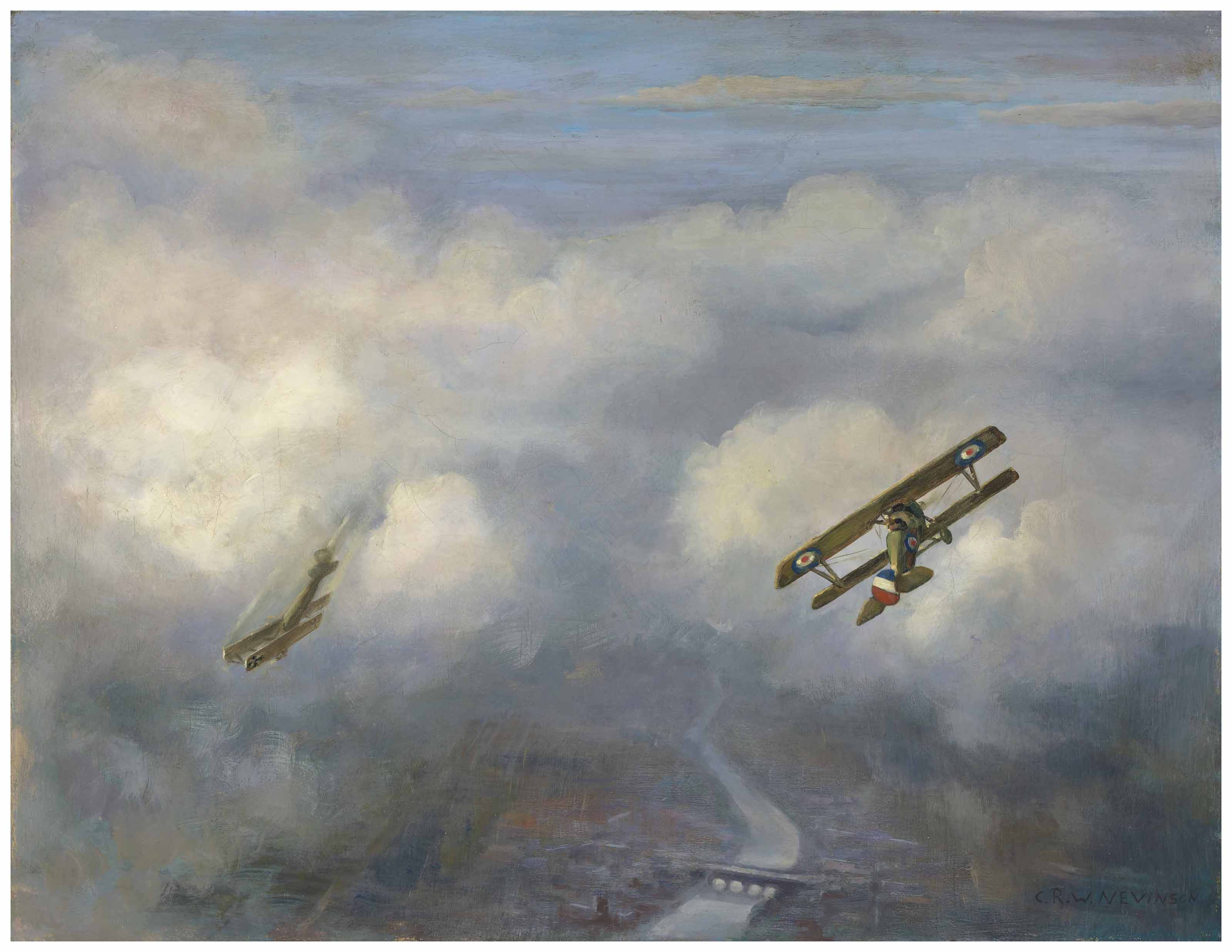 Christopher Richard Wynne Nevinson, A.R.A. (1889-1946) , Dog Fight ...
