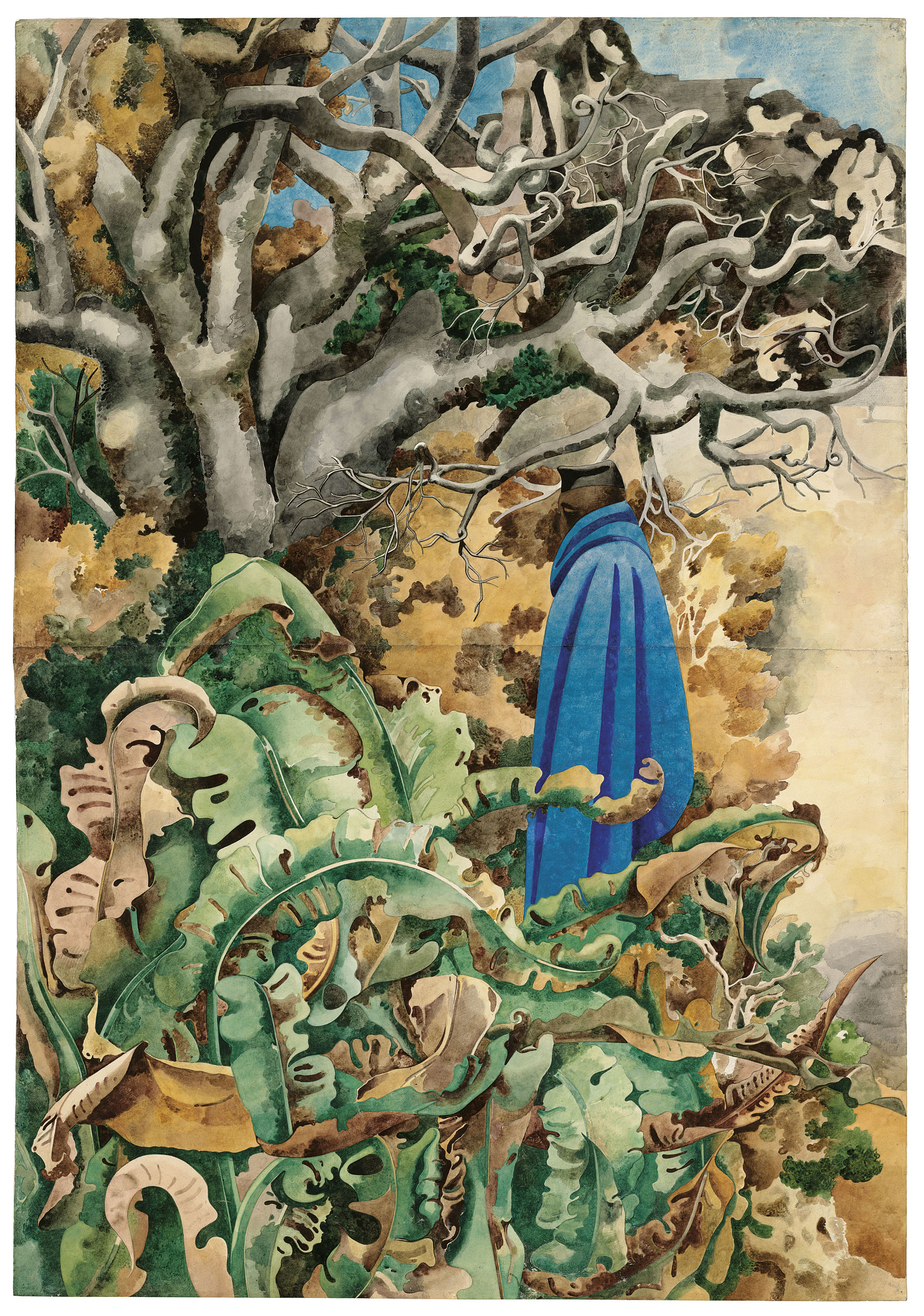 Edward Burra (1905-1976) , Blue Robed Figure Under a Tree | Christie's