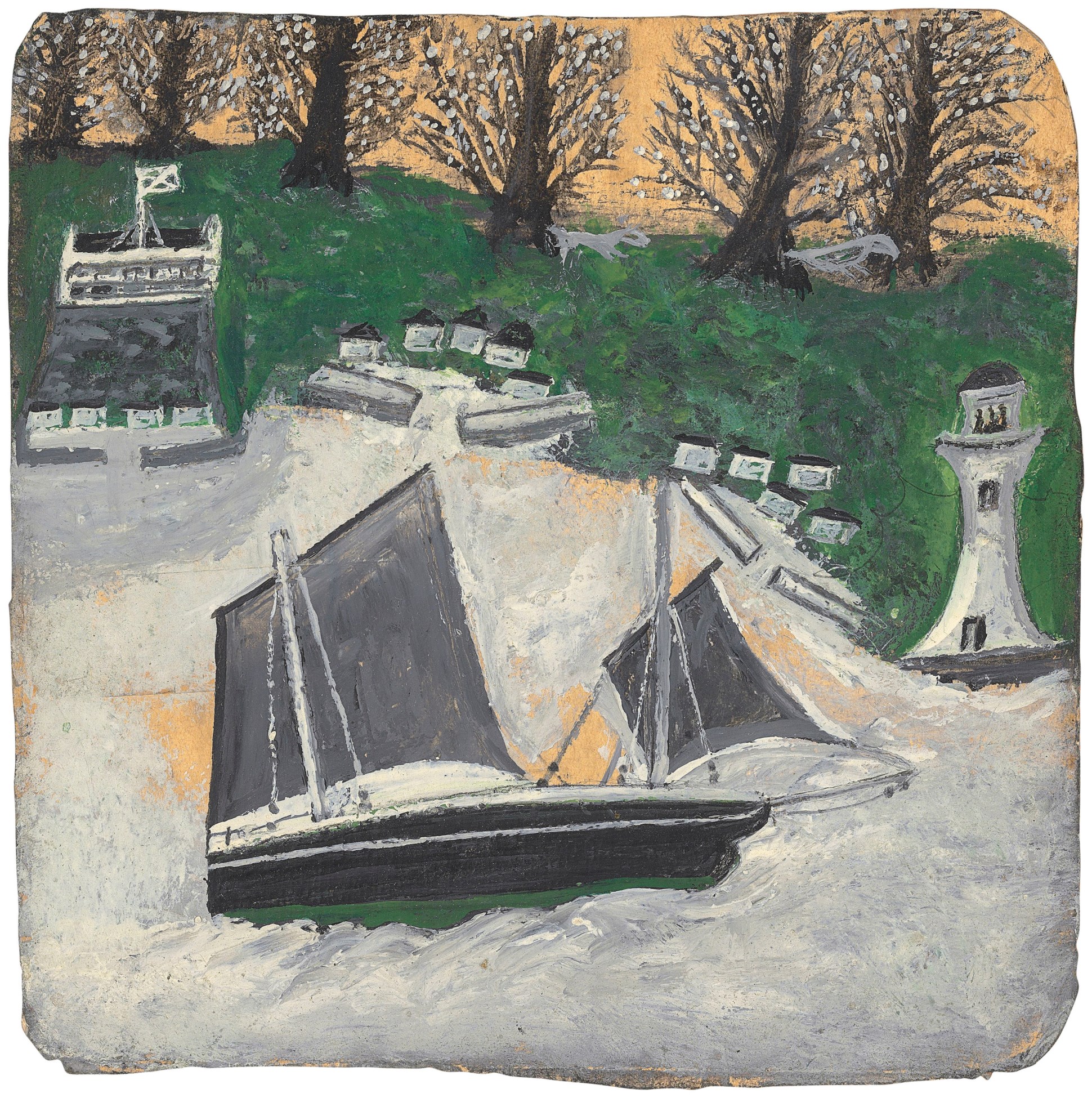 Alfred Wallis (1855-1942), A mackerel lugger in Mount's Bay | Christie's
