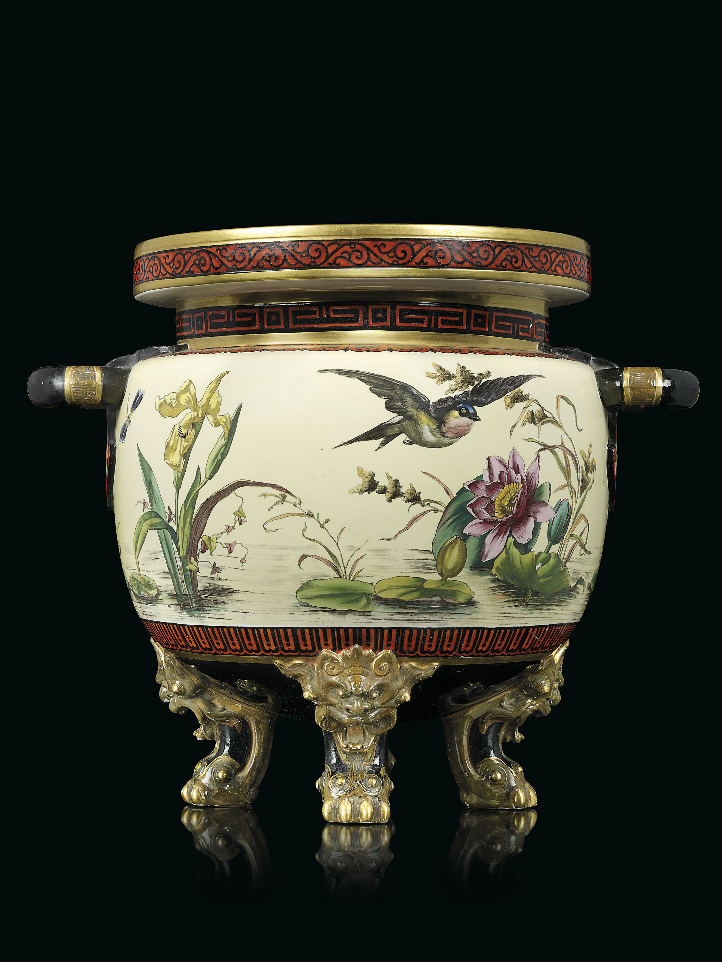 A PAIR OF MINTON POTTERY JARDINIERES