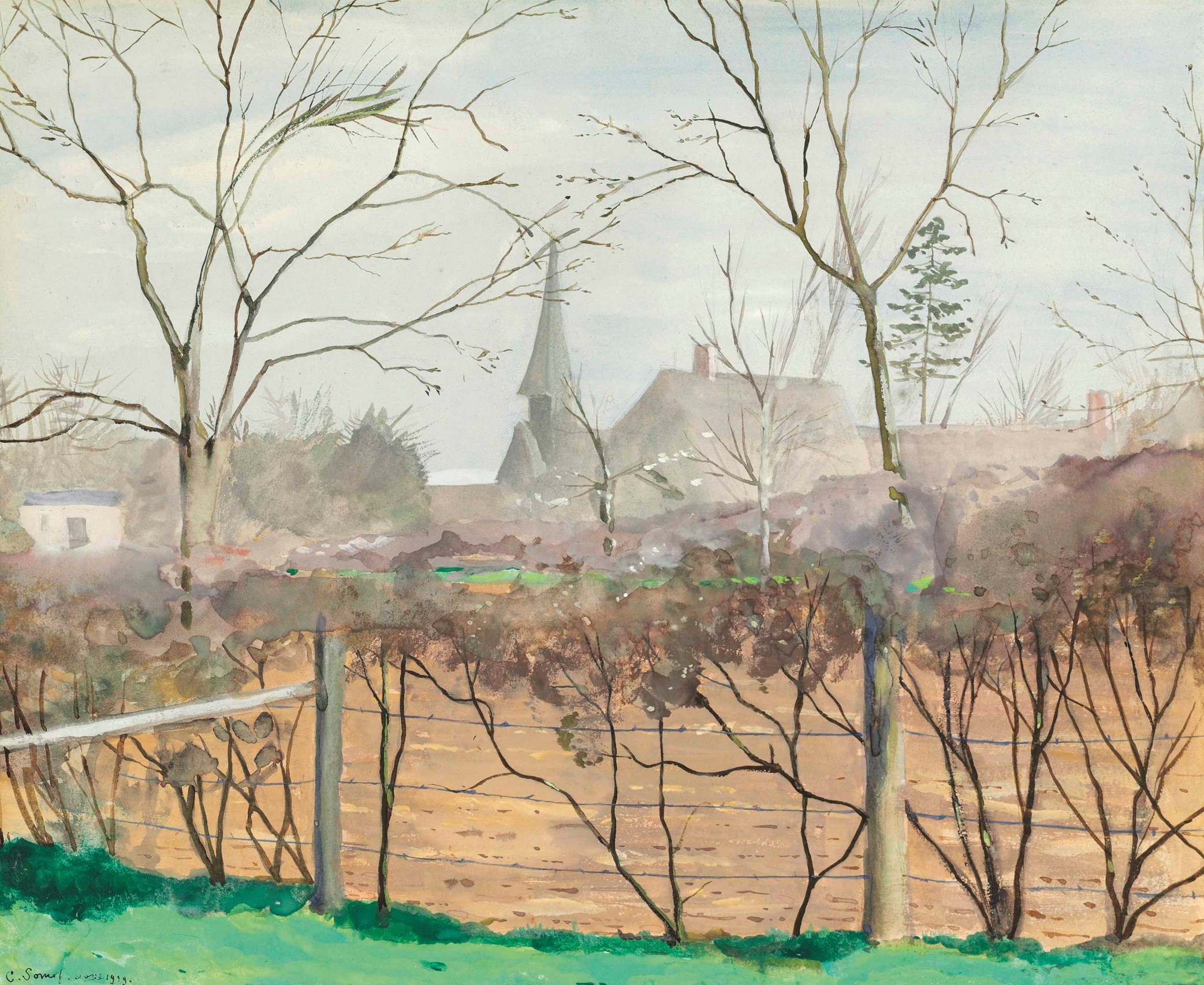Konstantin Somov (1869-1939), Paysage printanier | Christie's