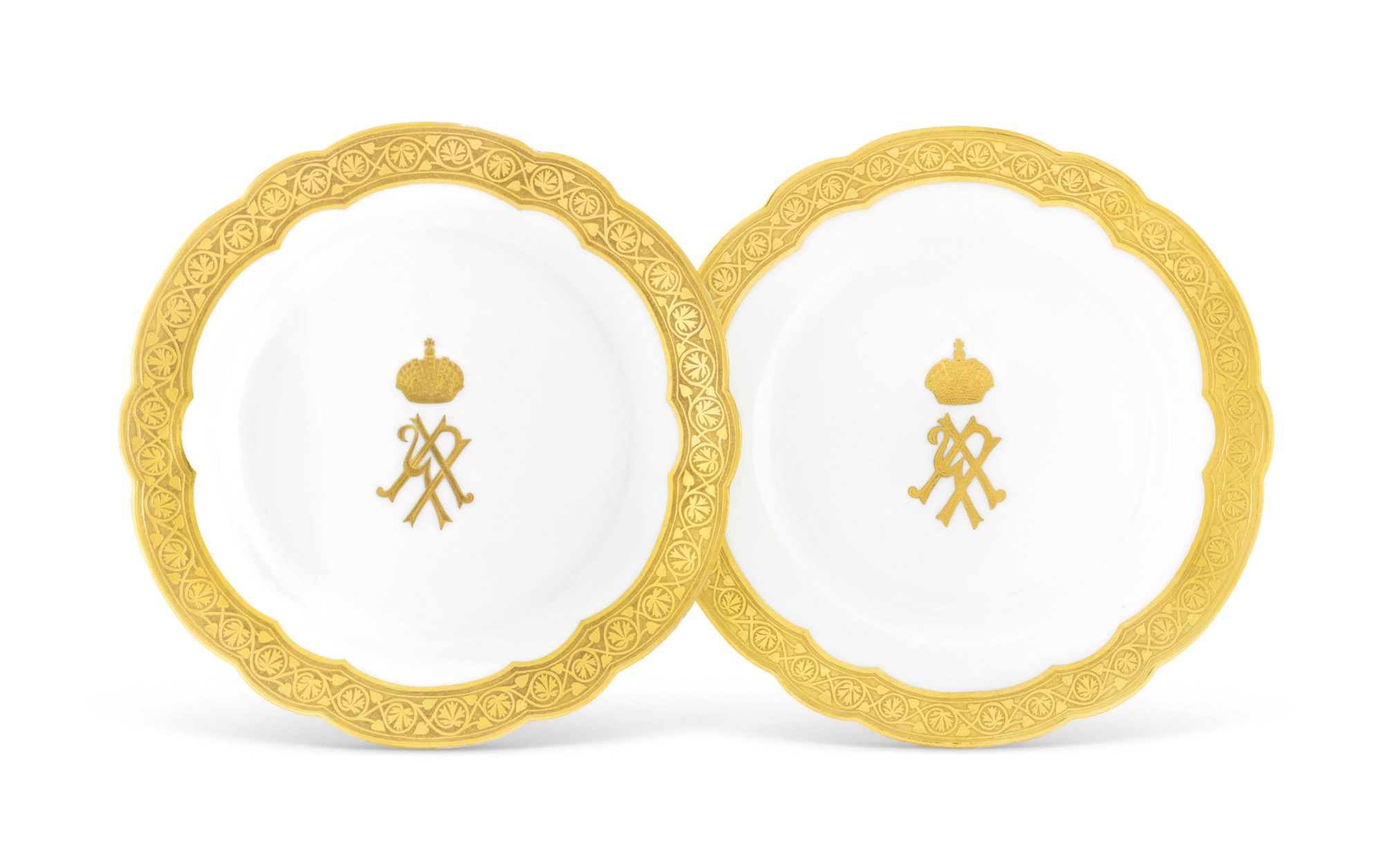 TWO PORCELAIN PLATES FROM THE SERVICE OF GRAND DUKE PAUL ALEXANDROVICH ...
