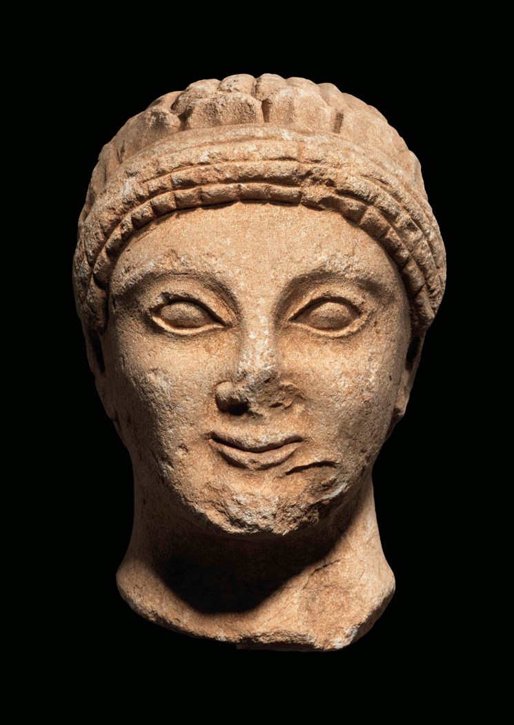 A CYPRIOT LIMESTONE MALE HEAD, CIRCA EARLY 5TH CENTURY B.C. | Christie's