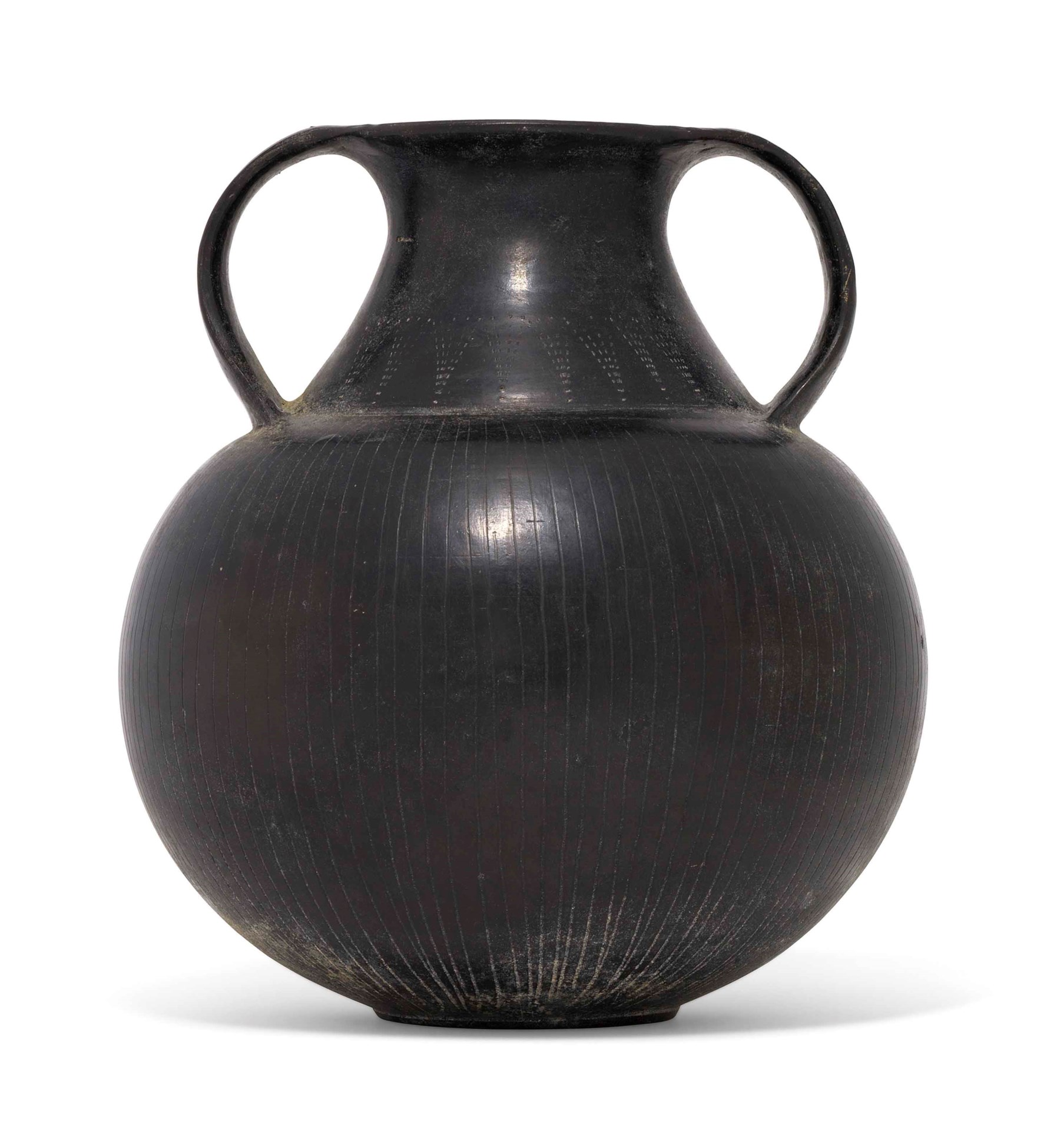 AN ETRUSCAN BUCCHERO AMPHORA, CIRCA 675-650 B.C. | Christie's