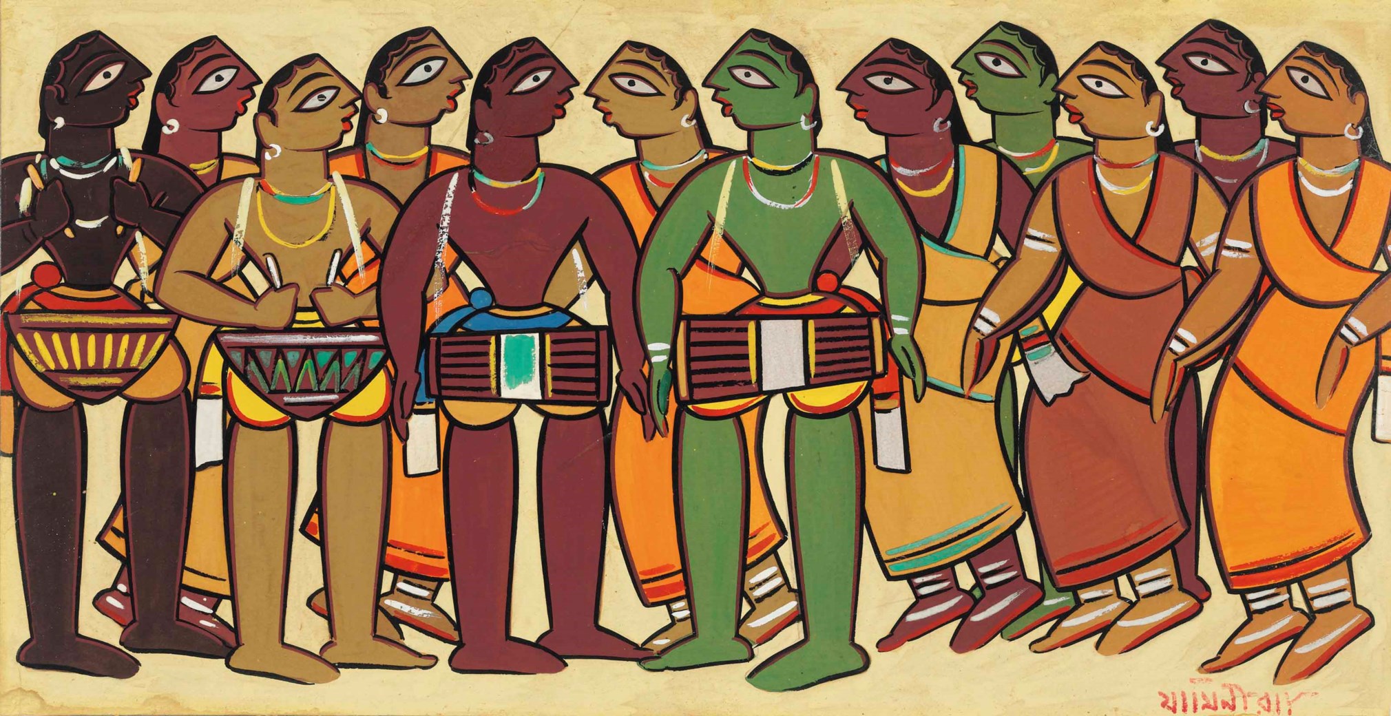 JAMINI ROY (1887-1972), Untitled (Musicians and Dancers) | Christie's