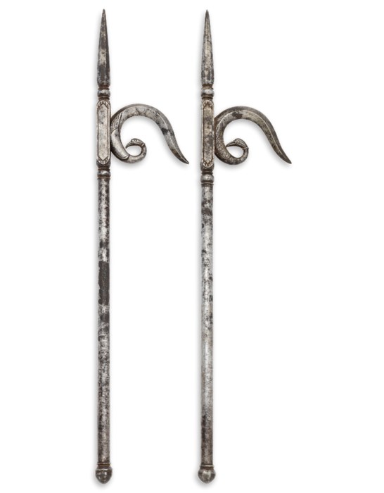 TWO STEEL ELEPHANT GOADS (ANKUS), MUGHAL INDIA, LATE 17TH/EARLY 18TH ...