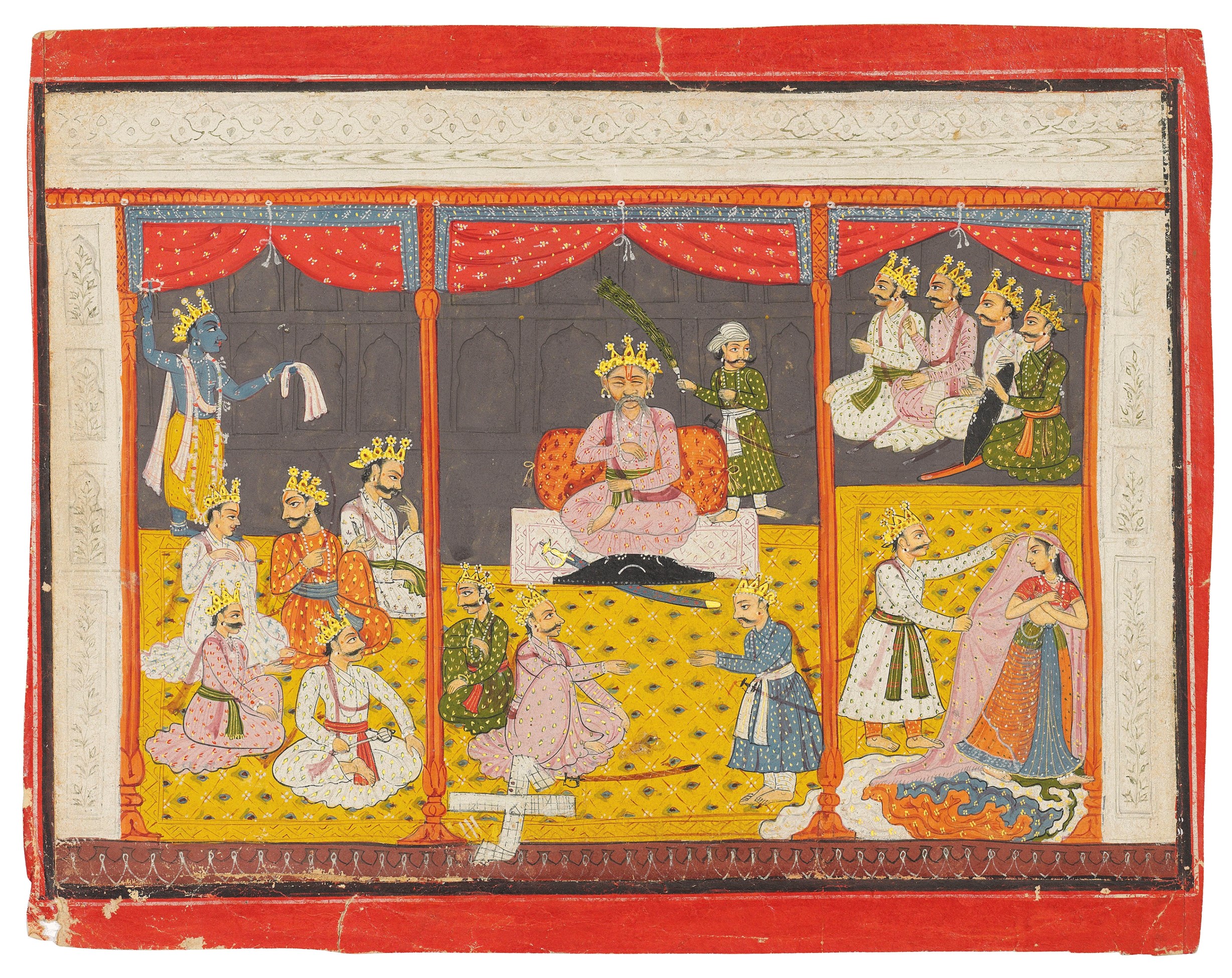 THE DISROBING OF DRAUPADI, MANDI, PUNJAB HILLS, NORTH INDIA, LATE 18TH ...