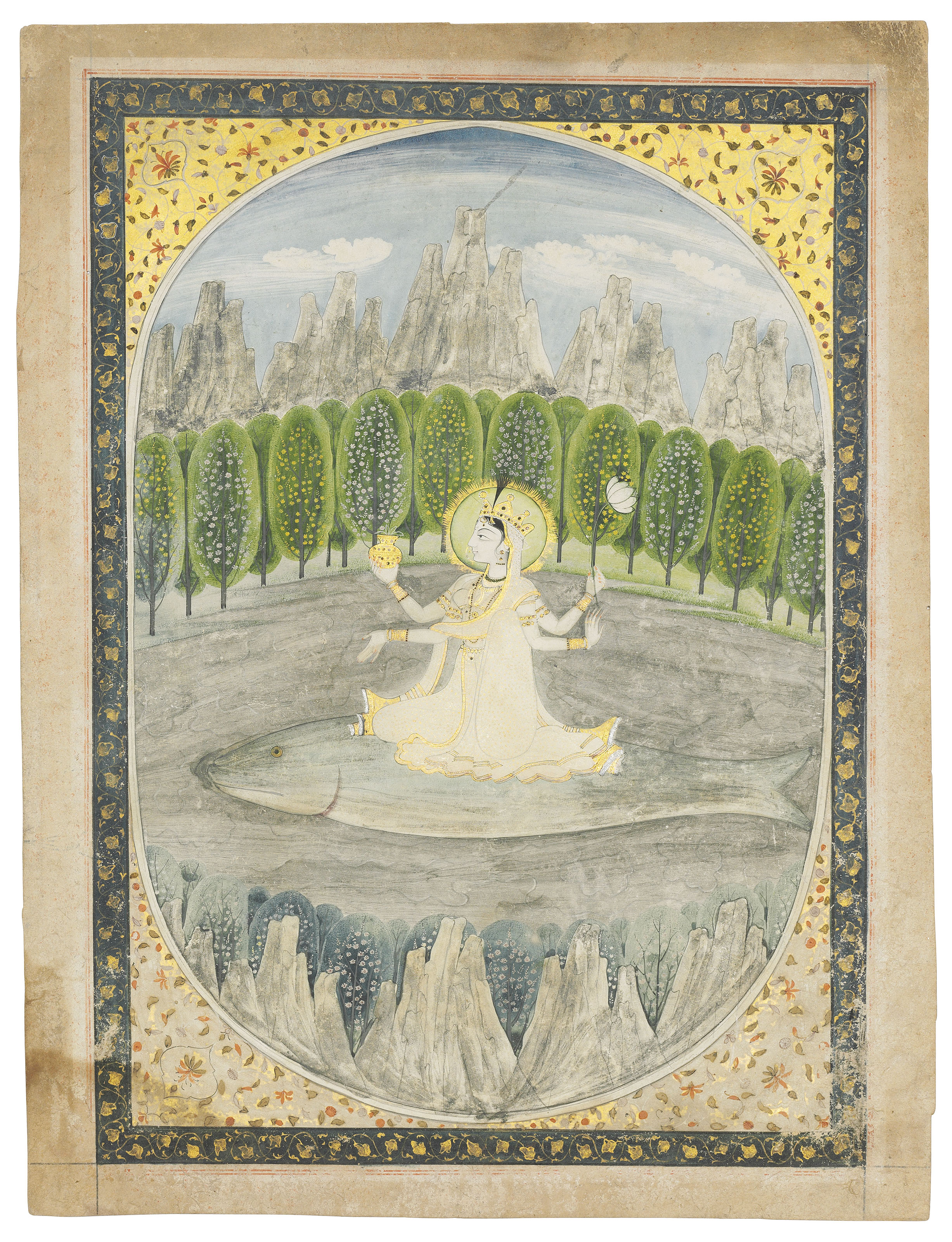 AN ILLUSTRATION TO THE SATSAI OF BIHARI, JAIPUR, RAJASTHAN, NORTH INDIA ...