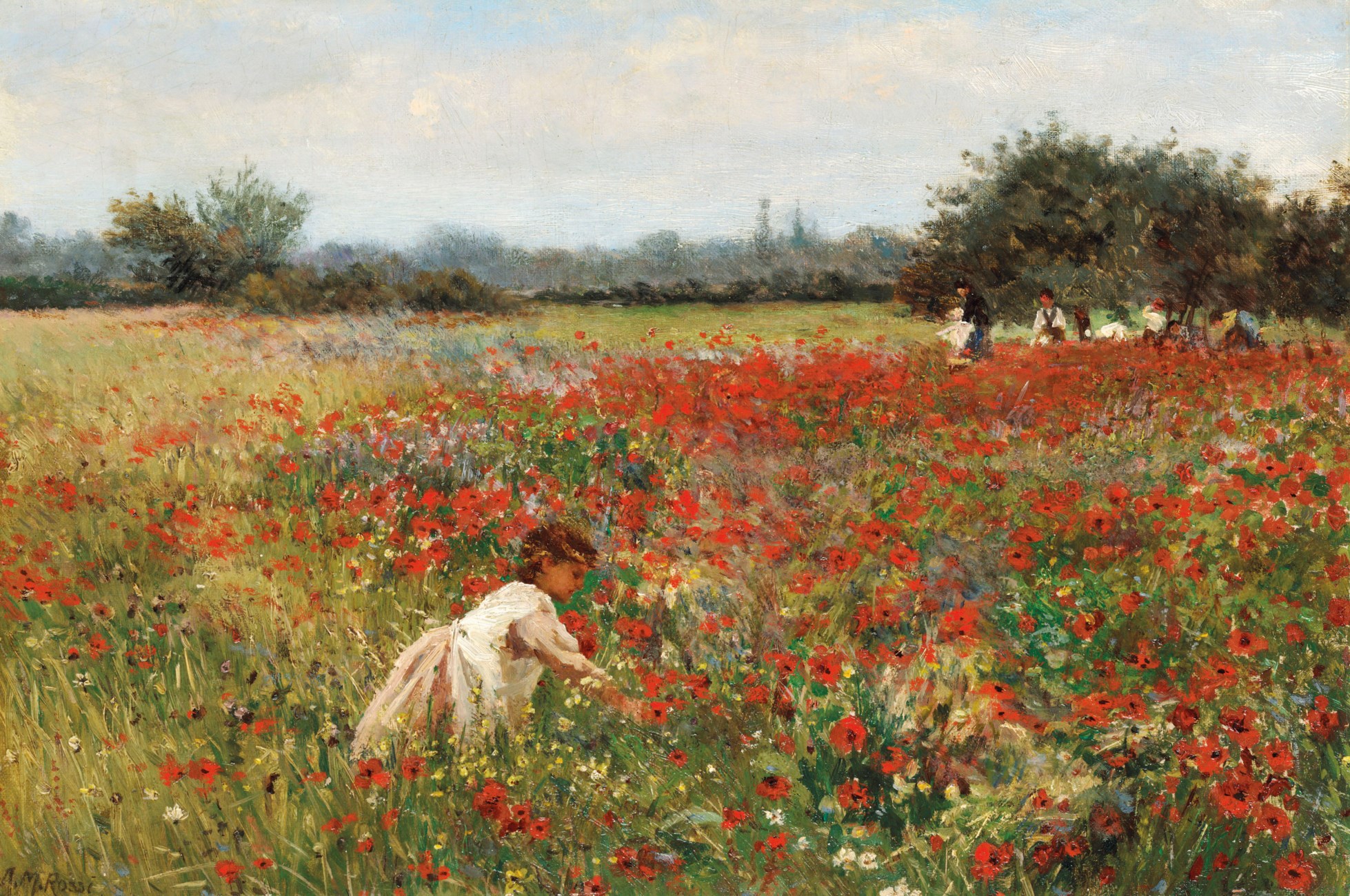 Alexander M. Rossi (fl. 1870-1903), Gathering poppies | Christie's
