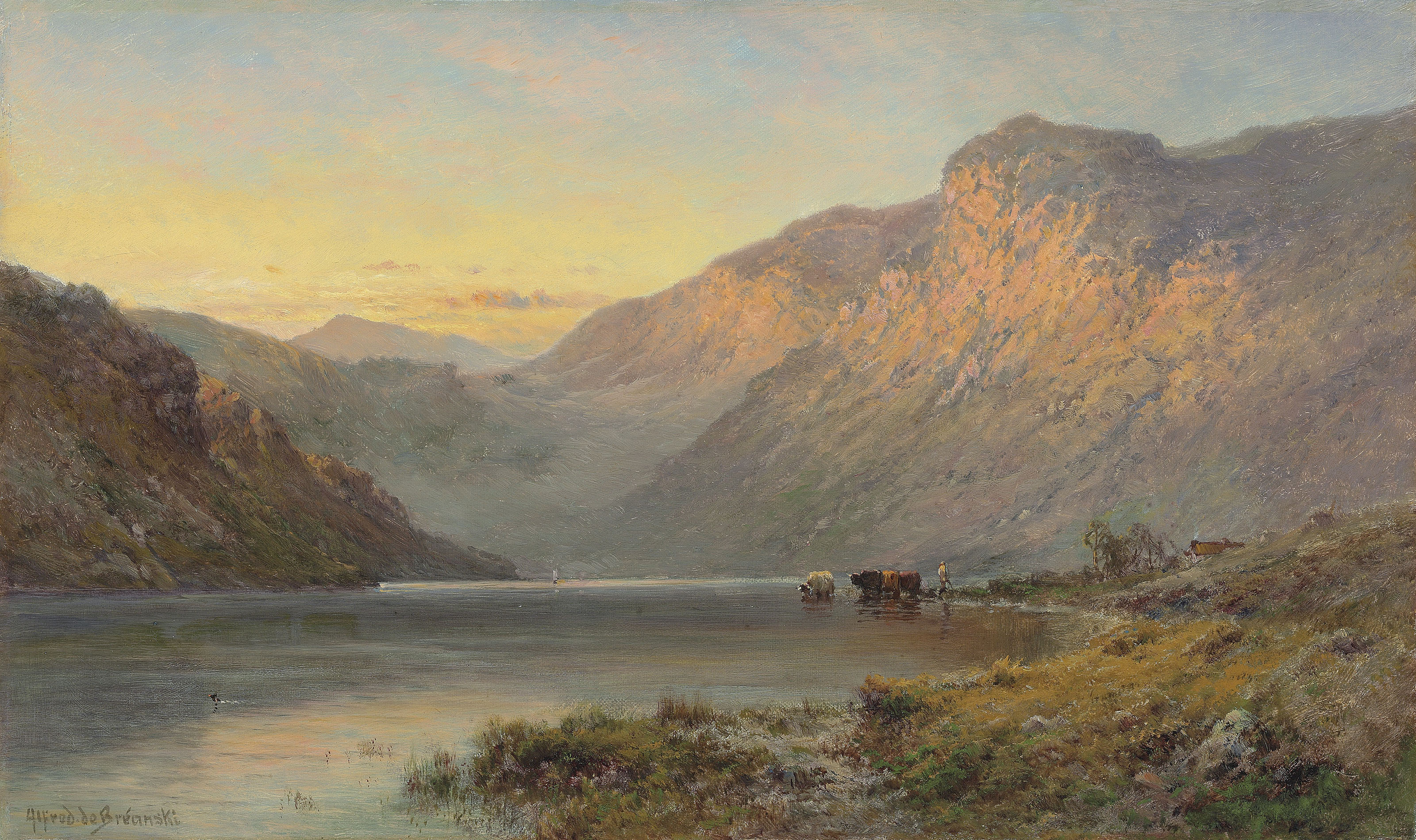 Alfred de Bréanski, R.B.A. (1852-1928) , Over the hills to Na-garr; and ...