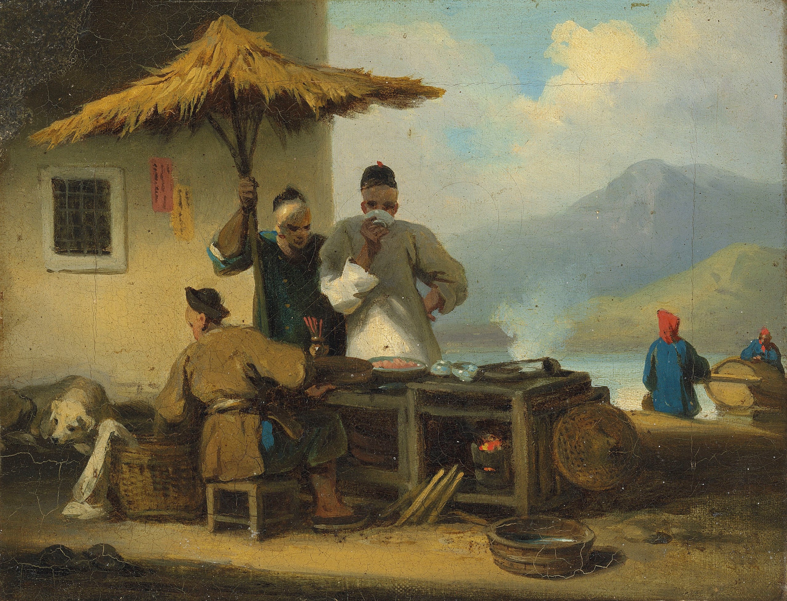 George Chinnery (1774-1852), A Chinese foodstall, Macao | Christie's