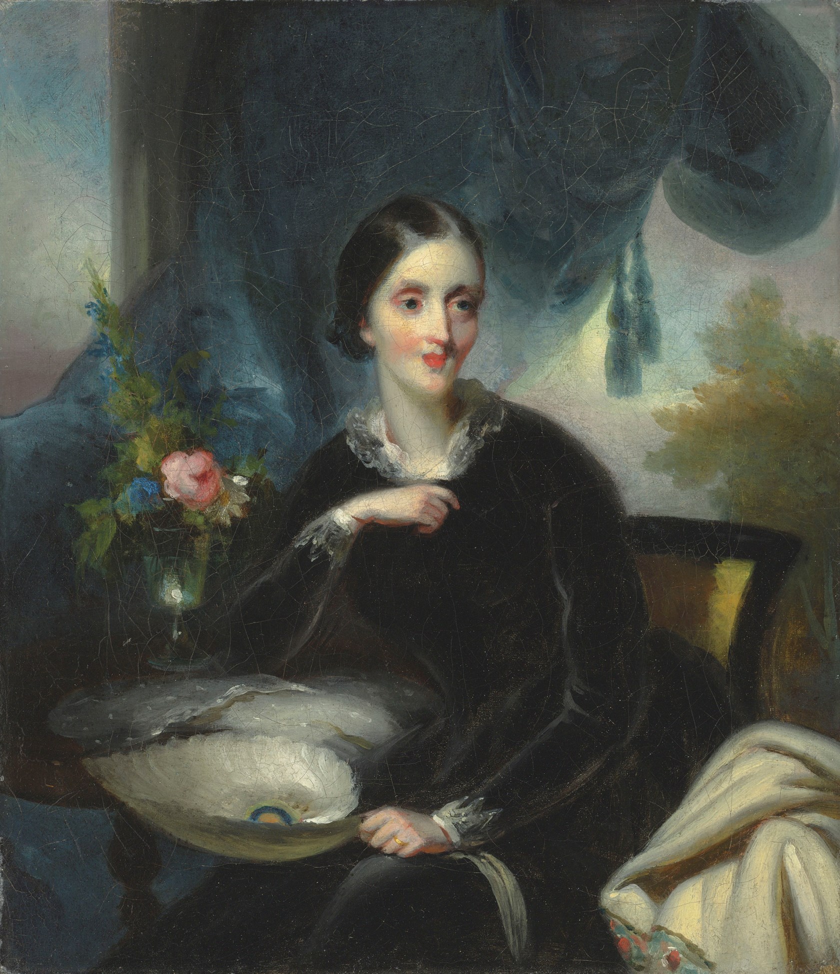 George Chinnery (1774-1852), Portrait of a lady seated small three ...