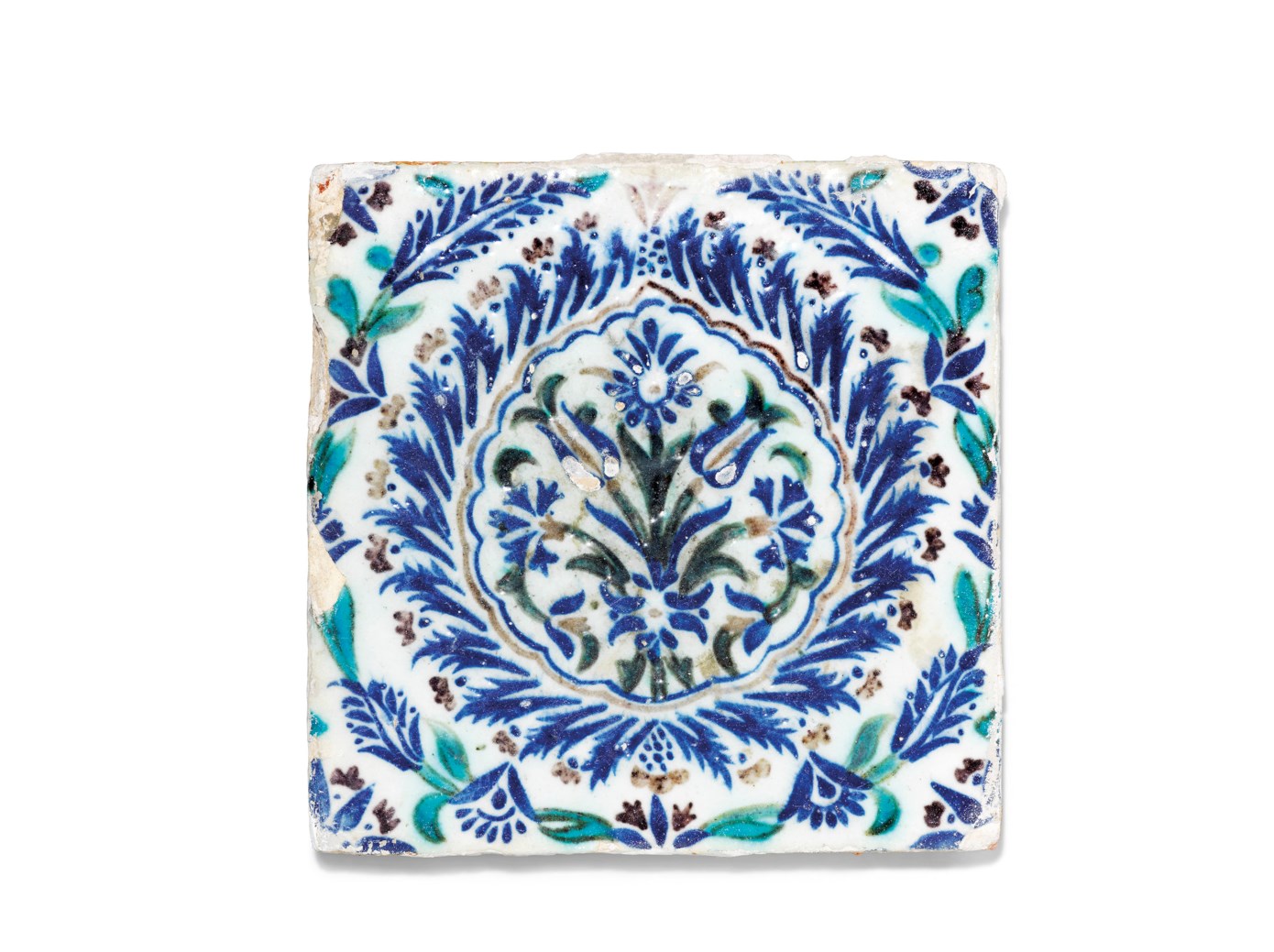 A GROUP OF THIRTEEN DAMASCUS POTTERY TILES, OTTOMAN SYRIA, 16TH CENTURY ...