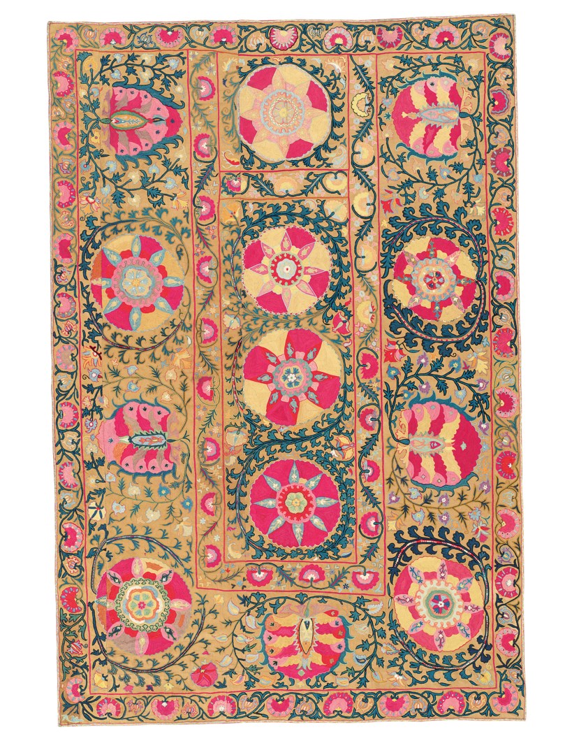 A LARGE SUSANI, POSSIBLY LAKAI/SHAKHRISABZ AREA, UZBEKISTAN, 19TH ...