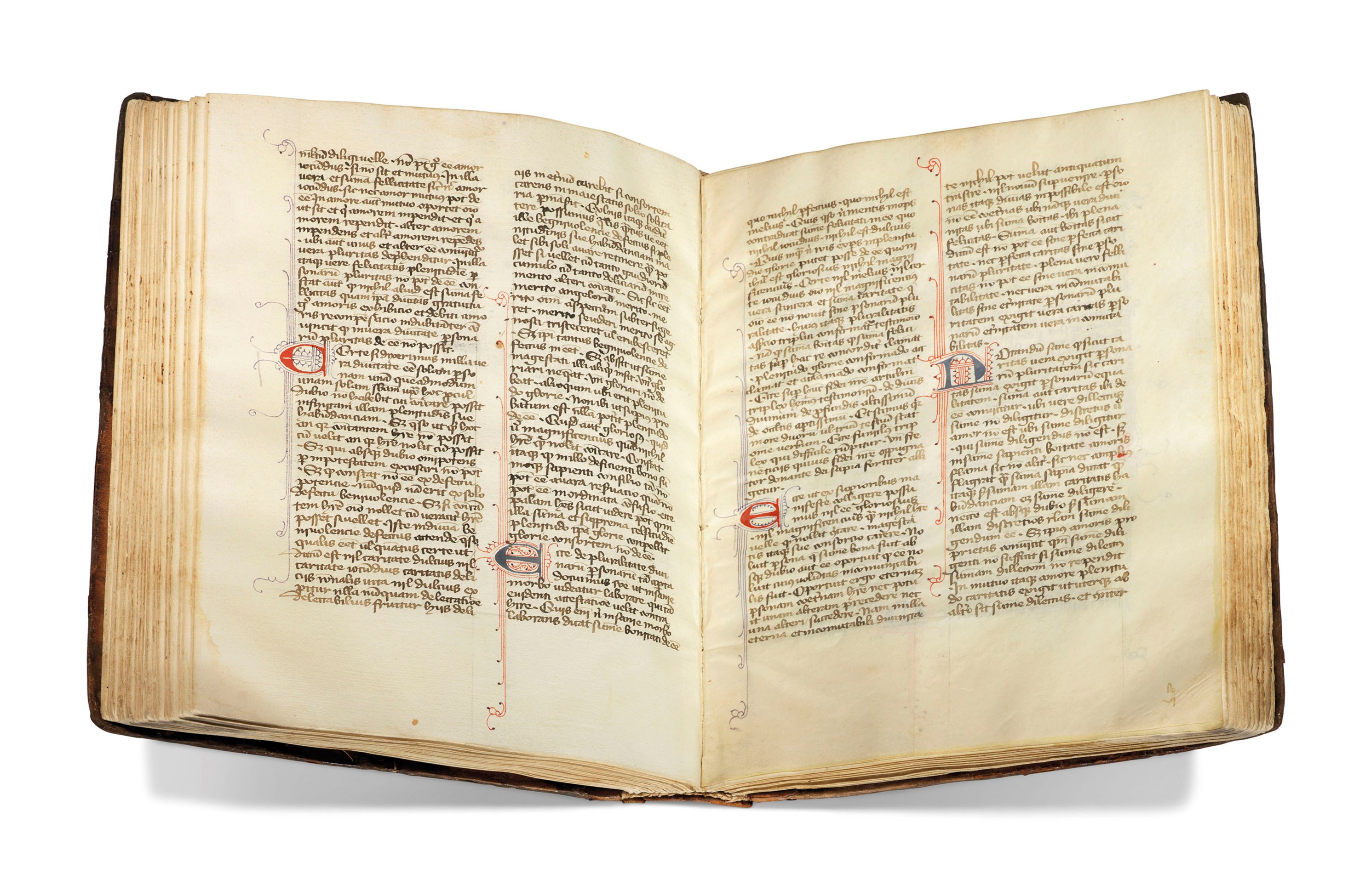 A COMPILATION OF THEOLOGICAL TEXTS, in Latin, decorated manuscript on ...