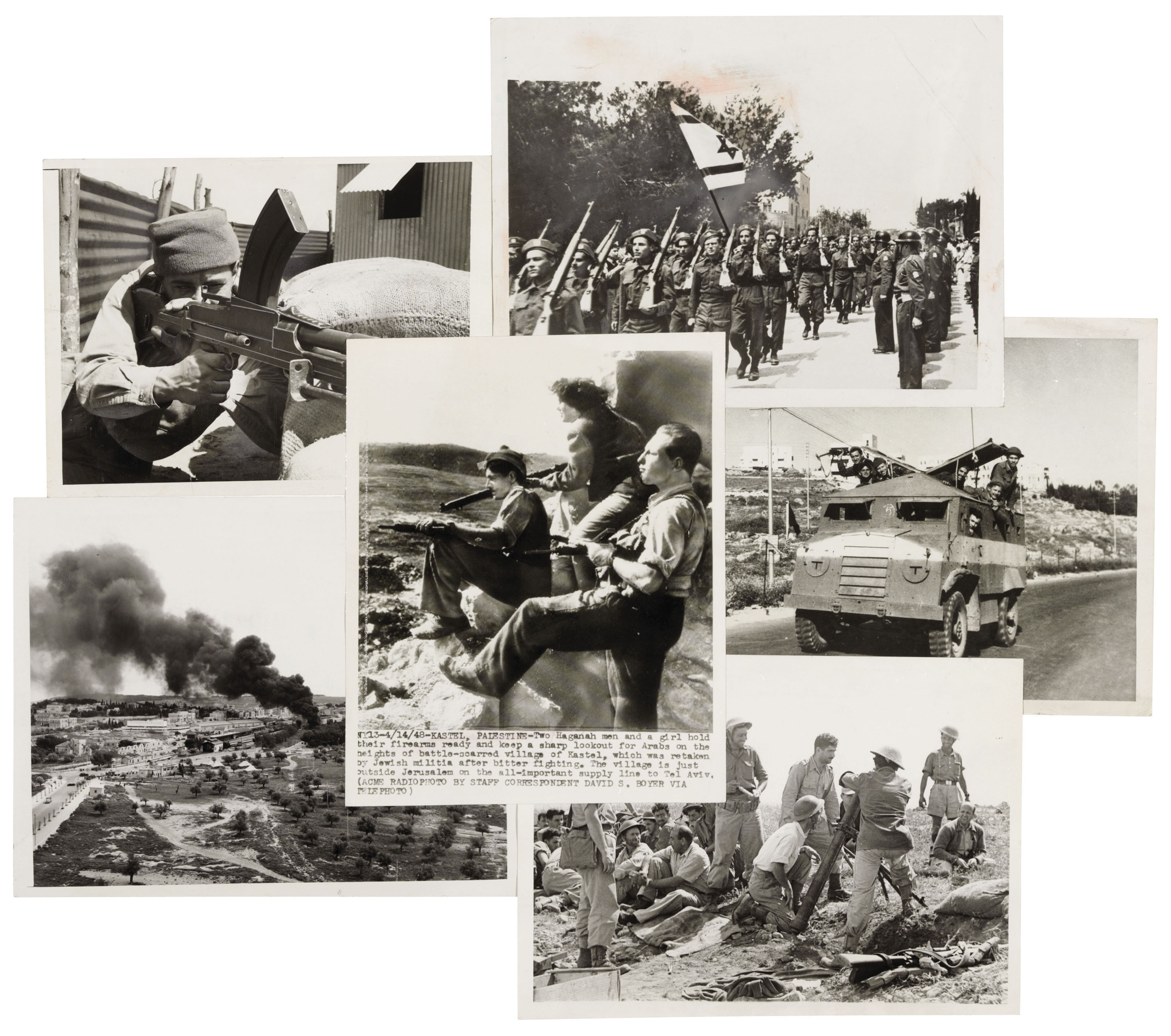 PALESTINE — PRESS PHOTOGRAPHS OF HAGANAH AND IRGUN MILITARY ACTIVITY ...