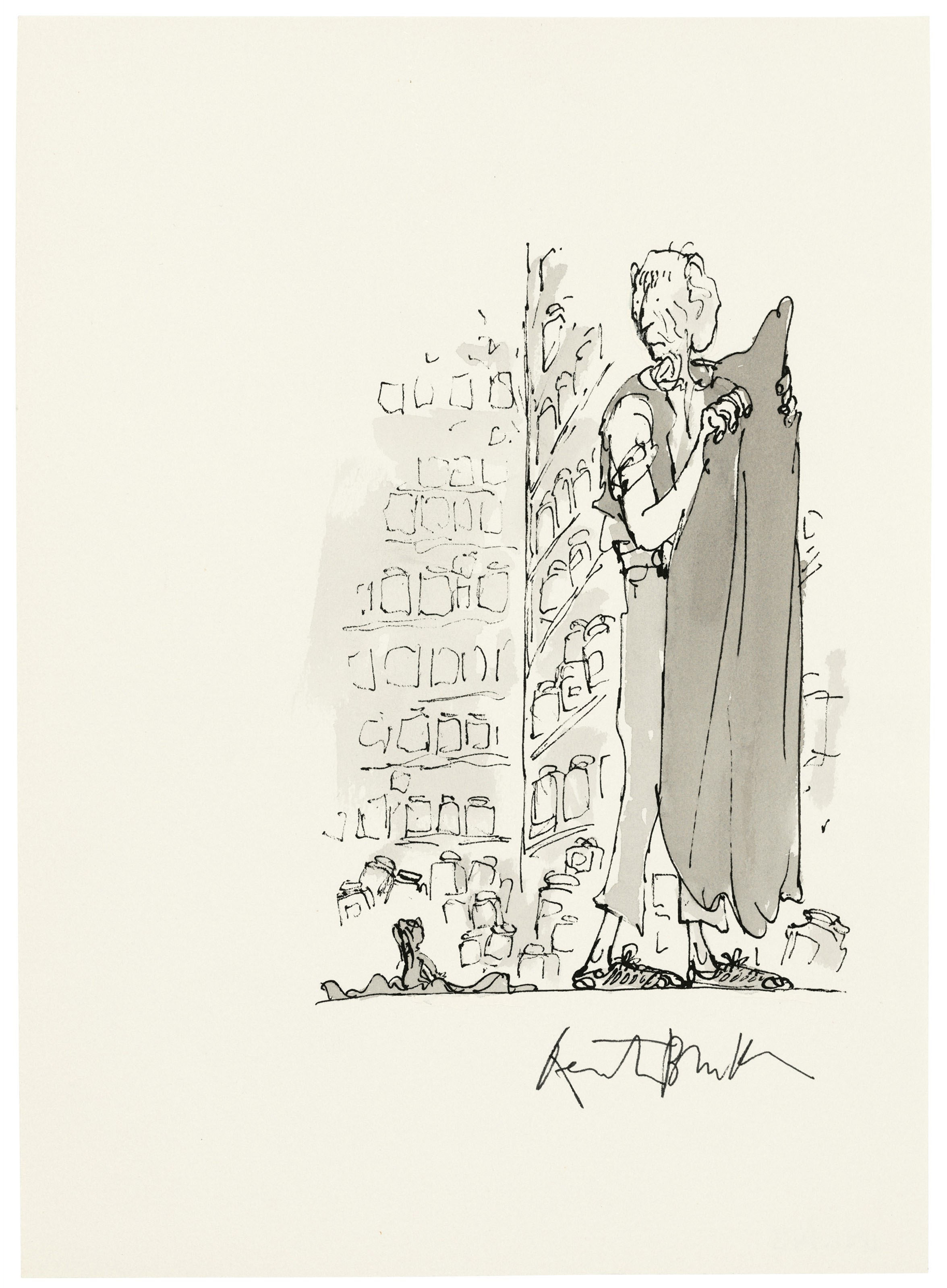 Quentin Blake (b. 1932), Mr Twit whispers to Mrs Twit | Christie's