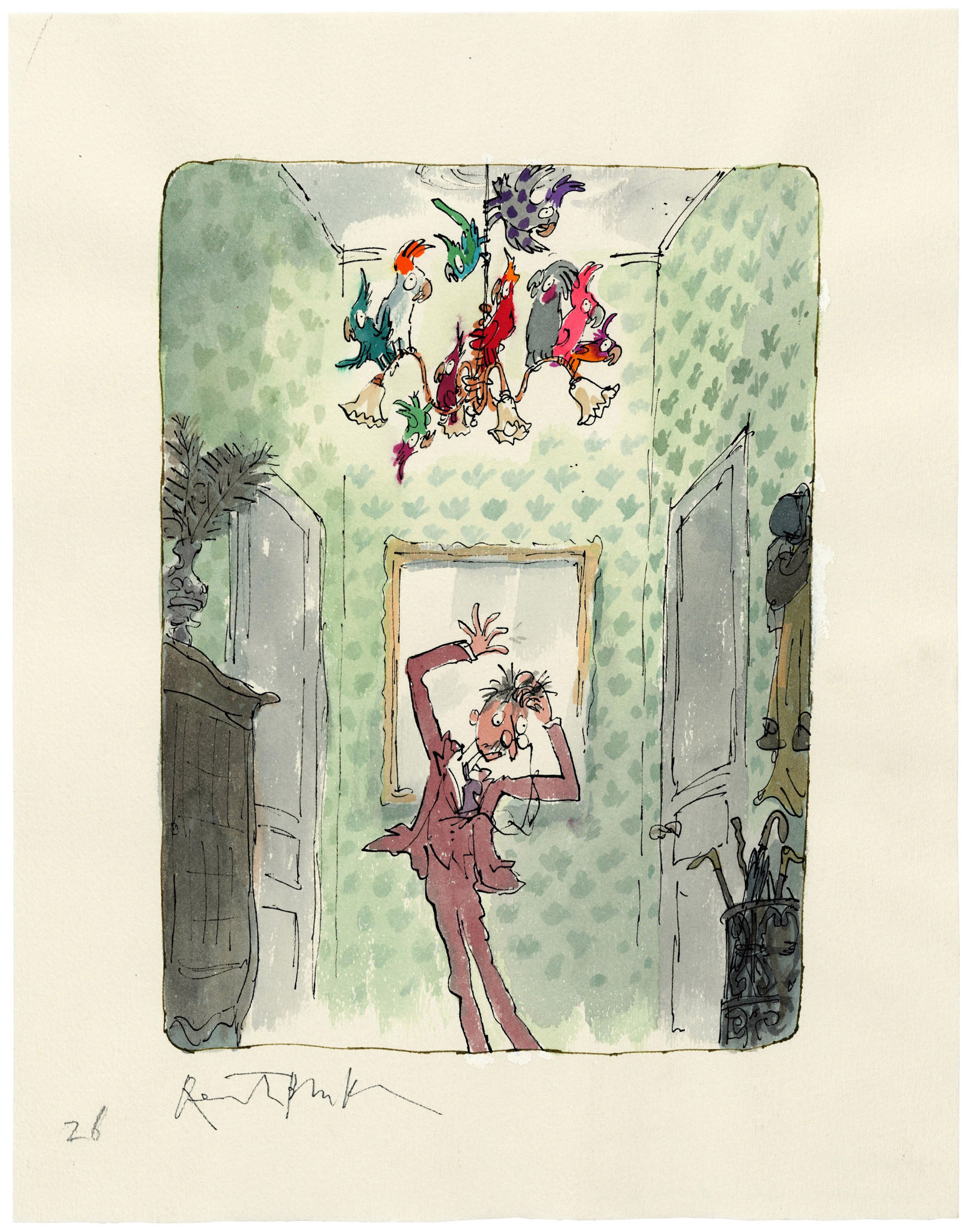 Quentin Blake (b. 1932), Mr Twit whispers to Mrs Twit | Christie's