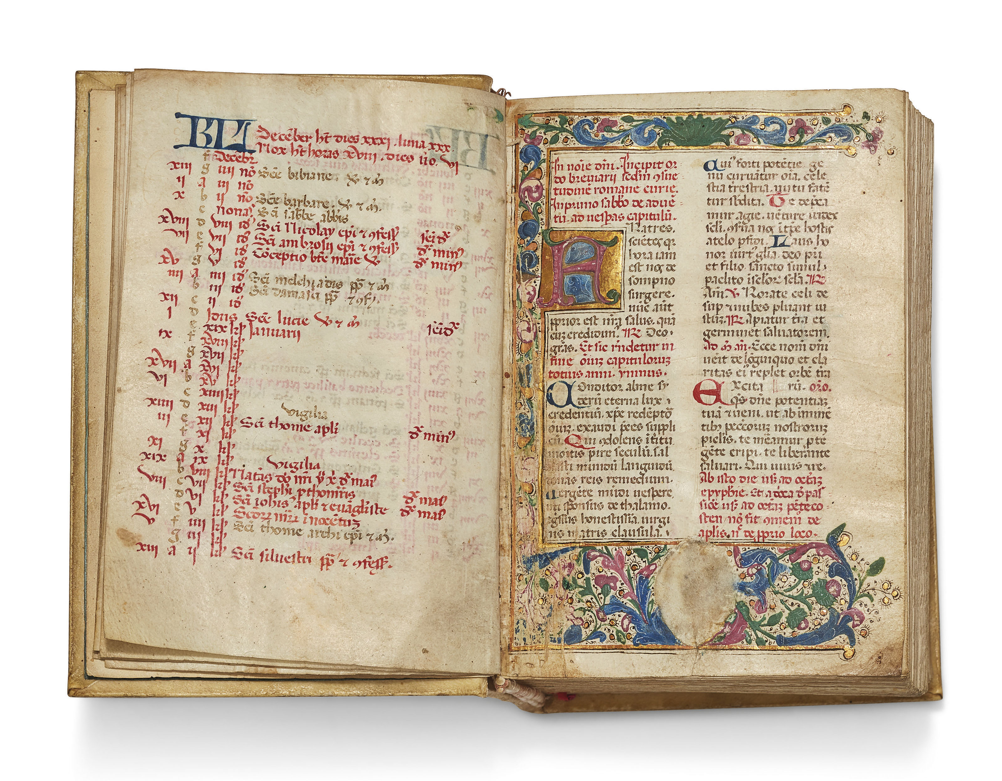 BREVIARY, use of Rome, in Latin, illuminated manuscript on vellum ...