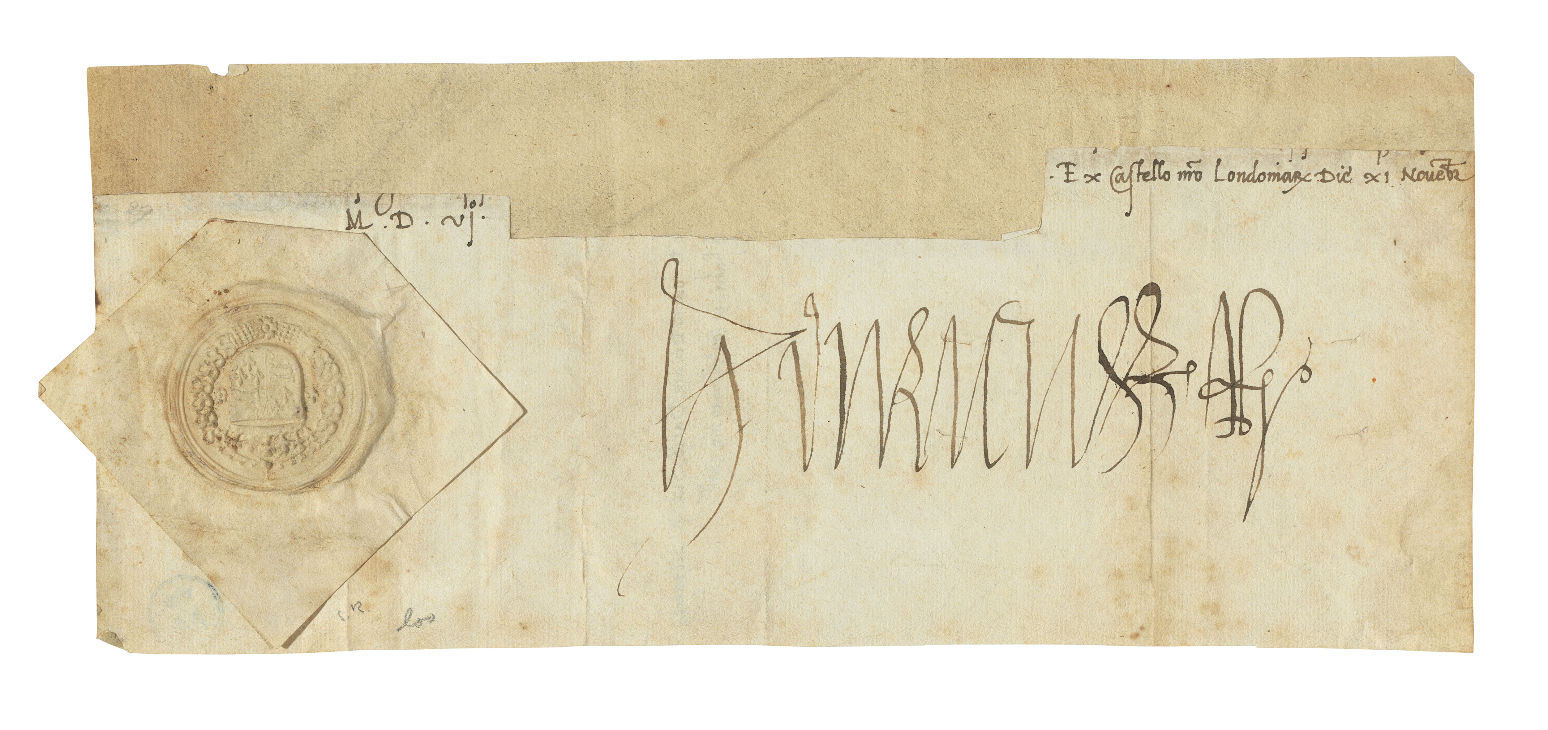 HENRY VII (1457-1509), King of England. Autograph signature ('Henricus ...