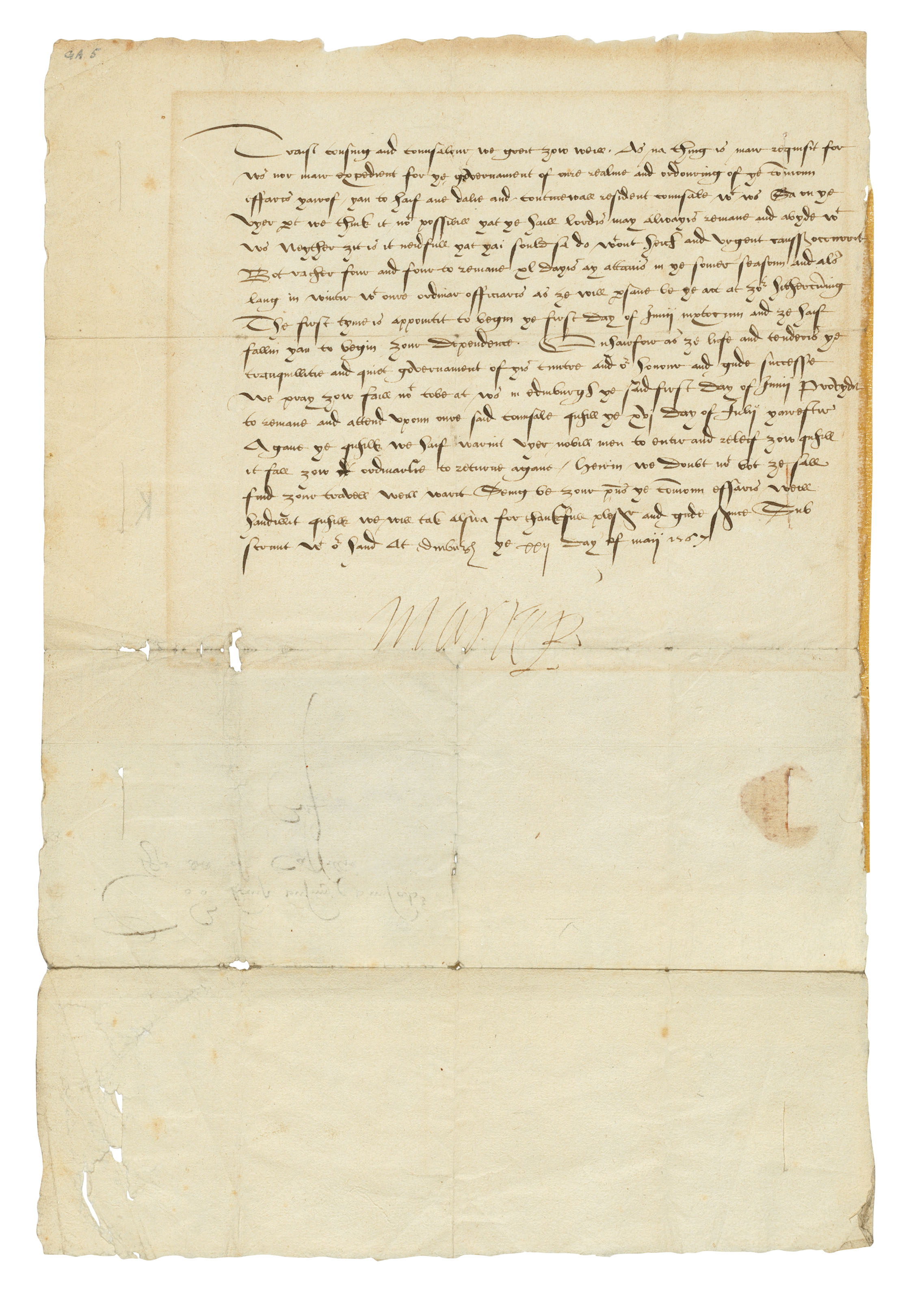 MARY, QUEEN OF SCOTS (1542-1587). Letter - auctions & price archive