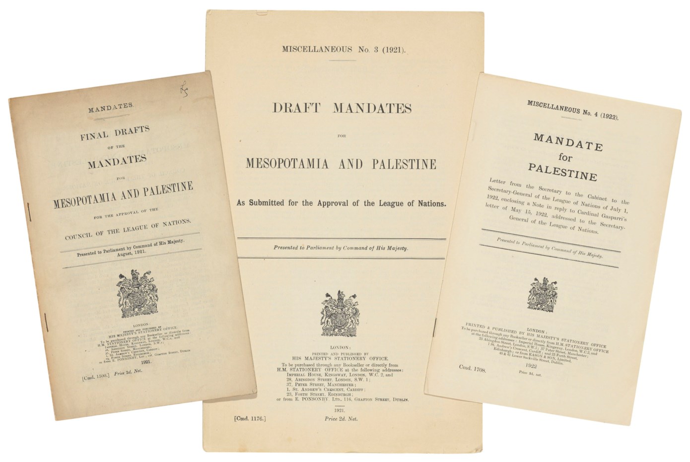 PALESTINE, THE CREATION OF THE BRITISH MANDATE – Draft Mandates for ...