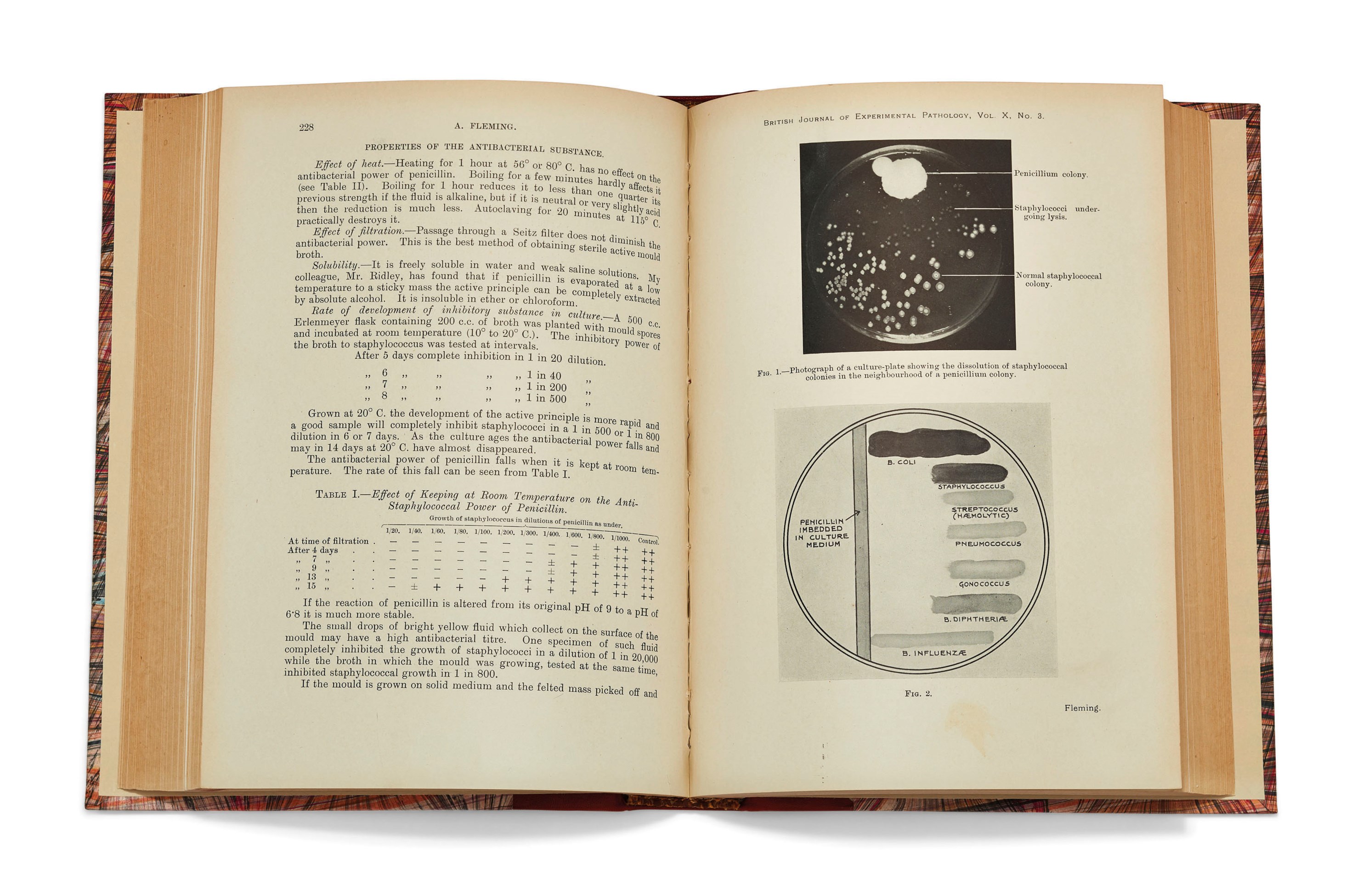 FLEMING, Alexander (1881-1955). 'On the Antibacterial Action of ...