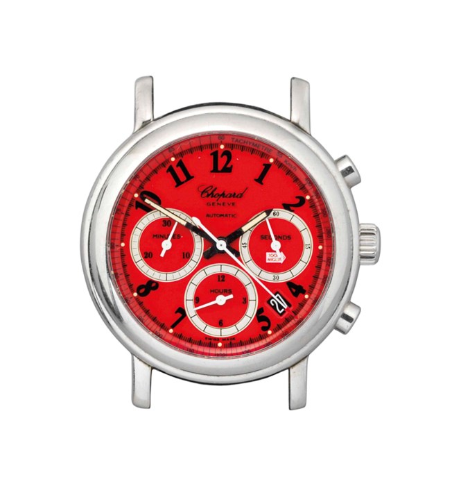CHOPARD. A STAINLESS STEEL AUTOMATIC CHRONOGRAPH WRISTWATCH WITH DATE ...
