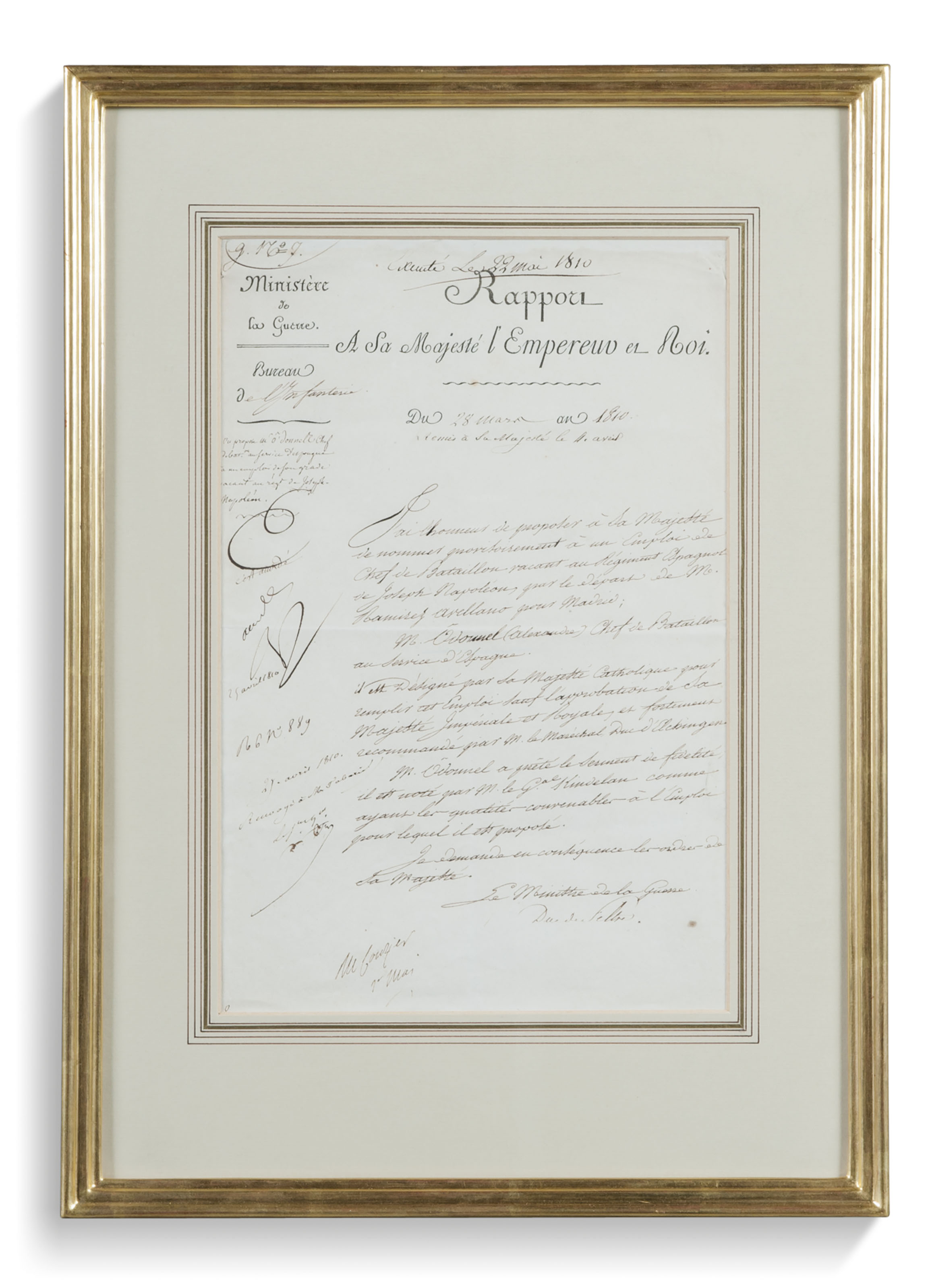 NAPOLEON I (1769-1821), Emperor of the French. Three letters signed ...