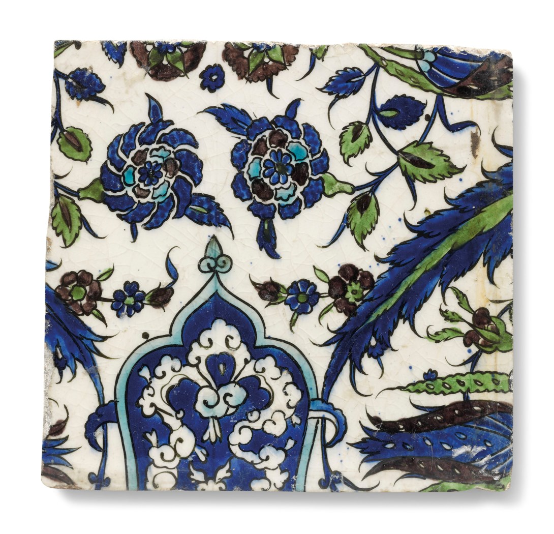 A DAMASCUS POTTERY TILE, OTTOMAN SYRIA, CIRCA 1570-80 | Christie's