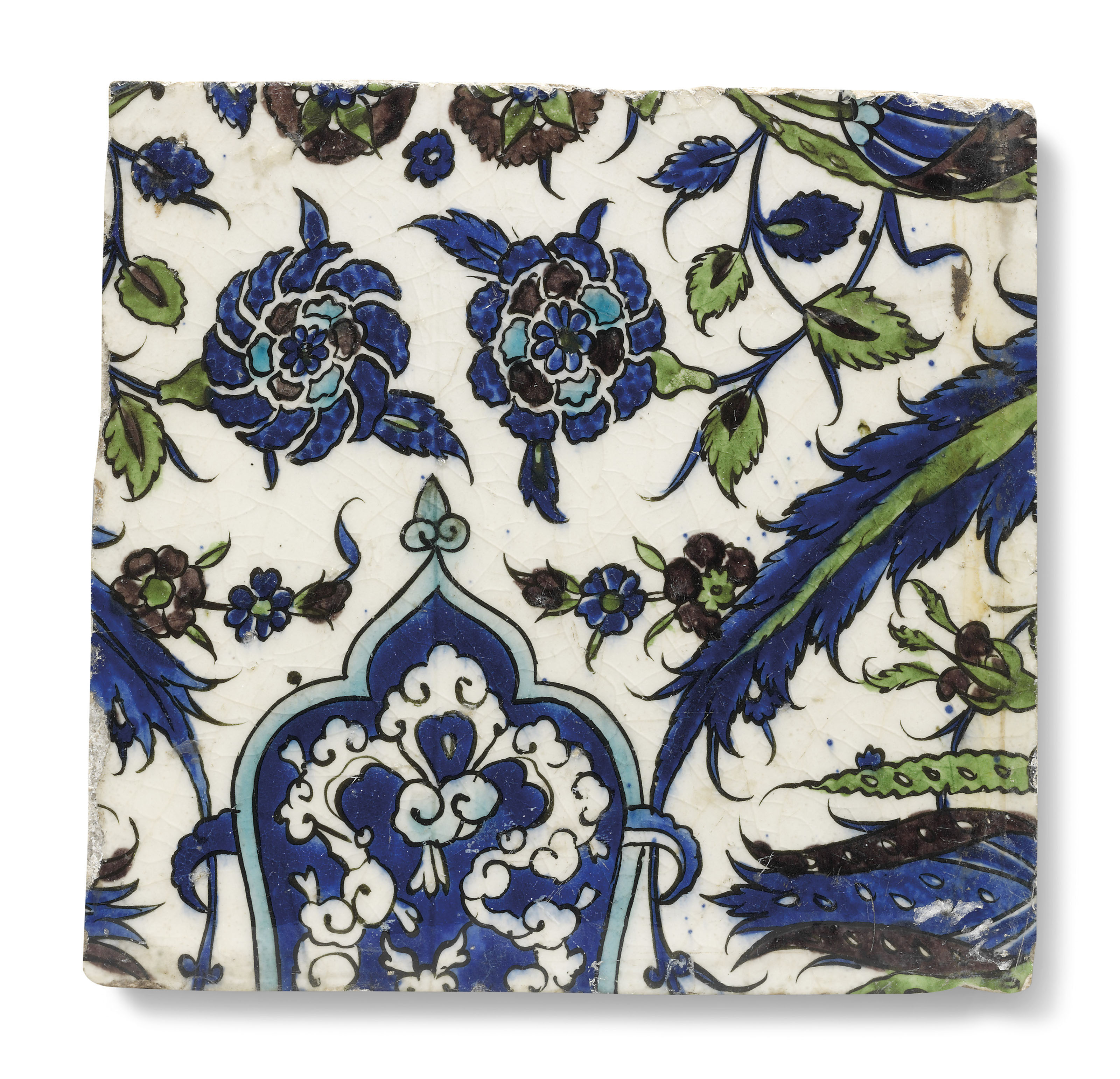 A DAMASCUS POTTERY TILE