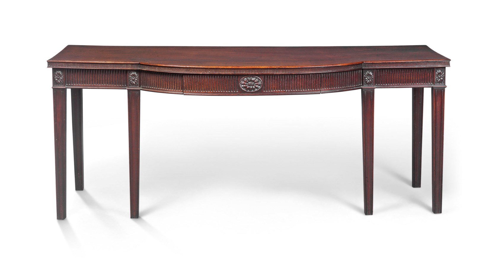 A GEORGE III MAHOGANY BREAKFRONT SERVING-TABLE
