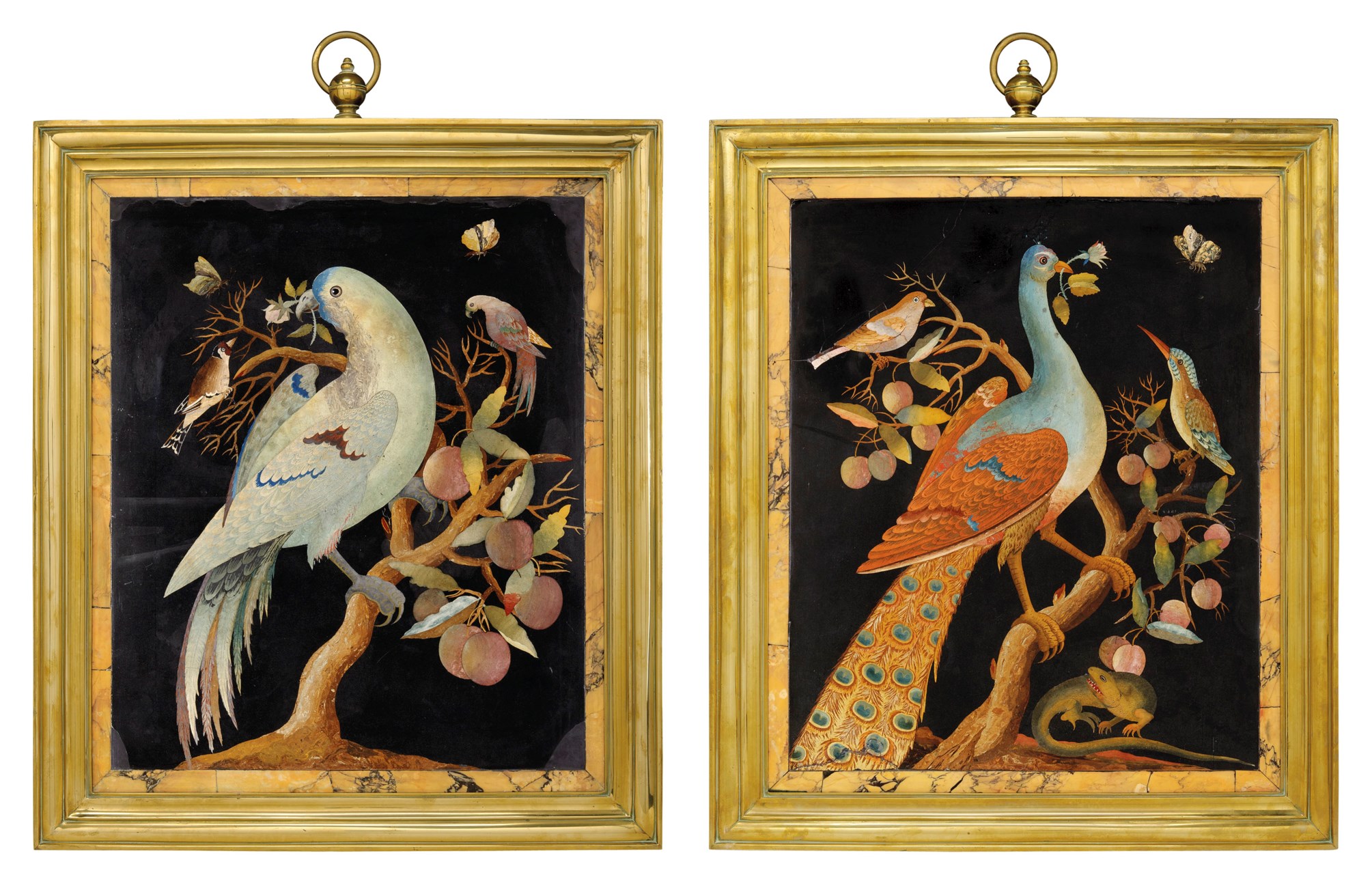 A PAIR OF ITALIAN SCAGLIOLA PANELS, FLORENCE, LATE 17TH CENTURY ...