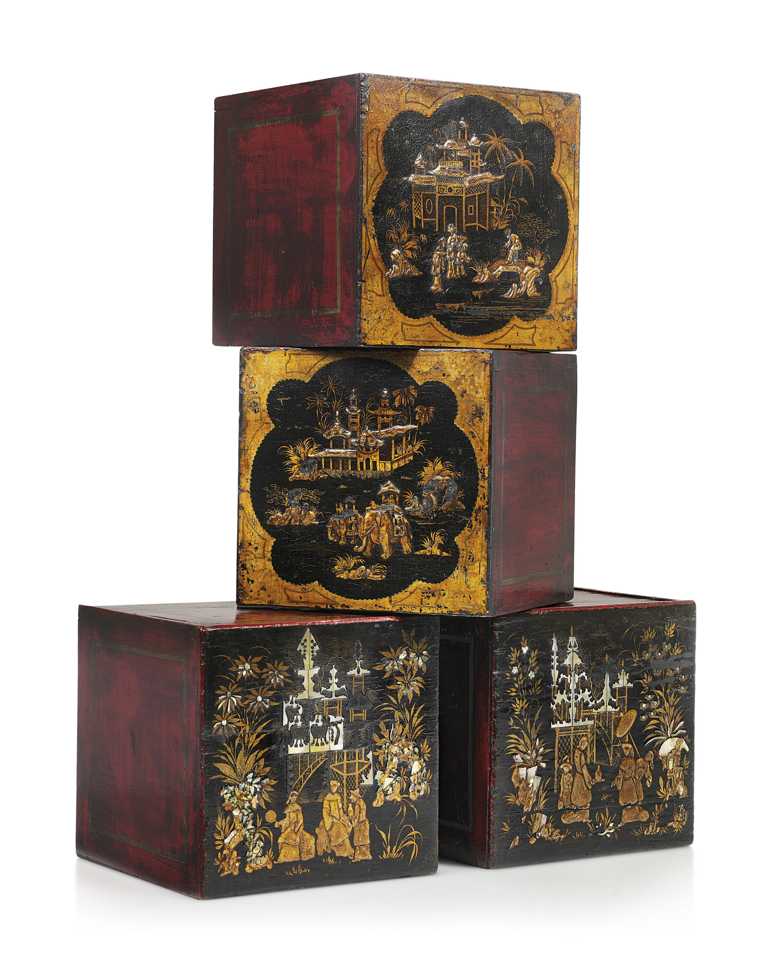 TWO PAIRS OF CHINESE EXPORT BOXES LATE - auctions & price archive